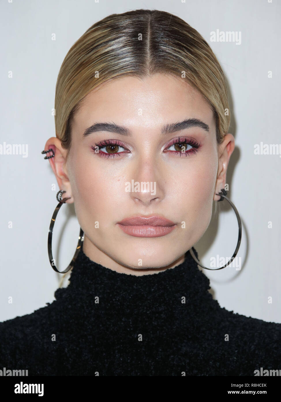 WESTWOOD, LOS ANGELES, CA, USA - OCTOBER 14: Model Hailey Baldwin ...