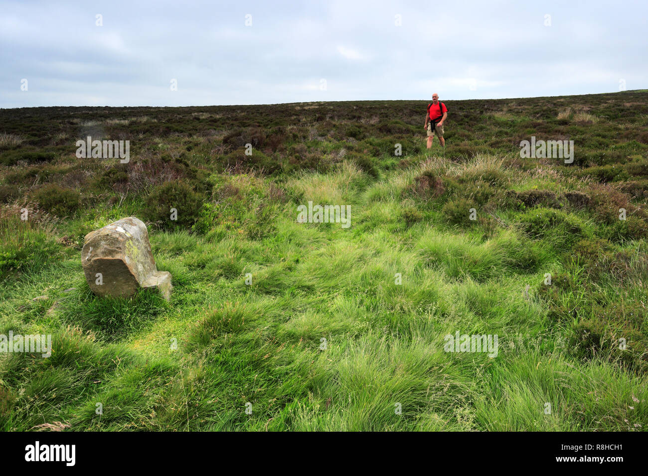 View over Eyam Moor Stone Circle and Barrow, Eyam village, Peak ...