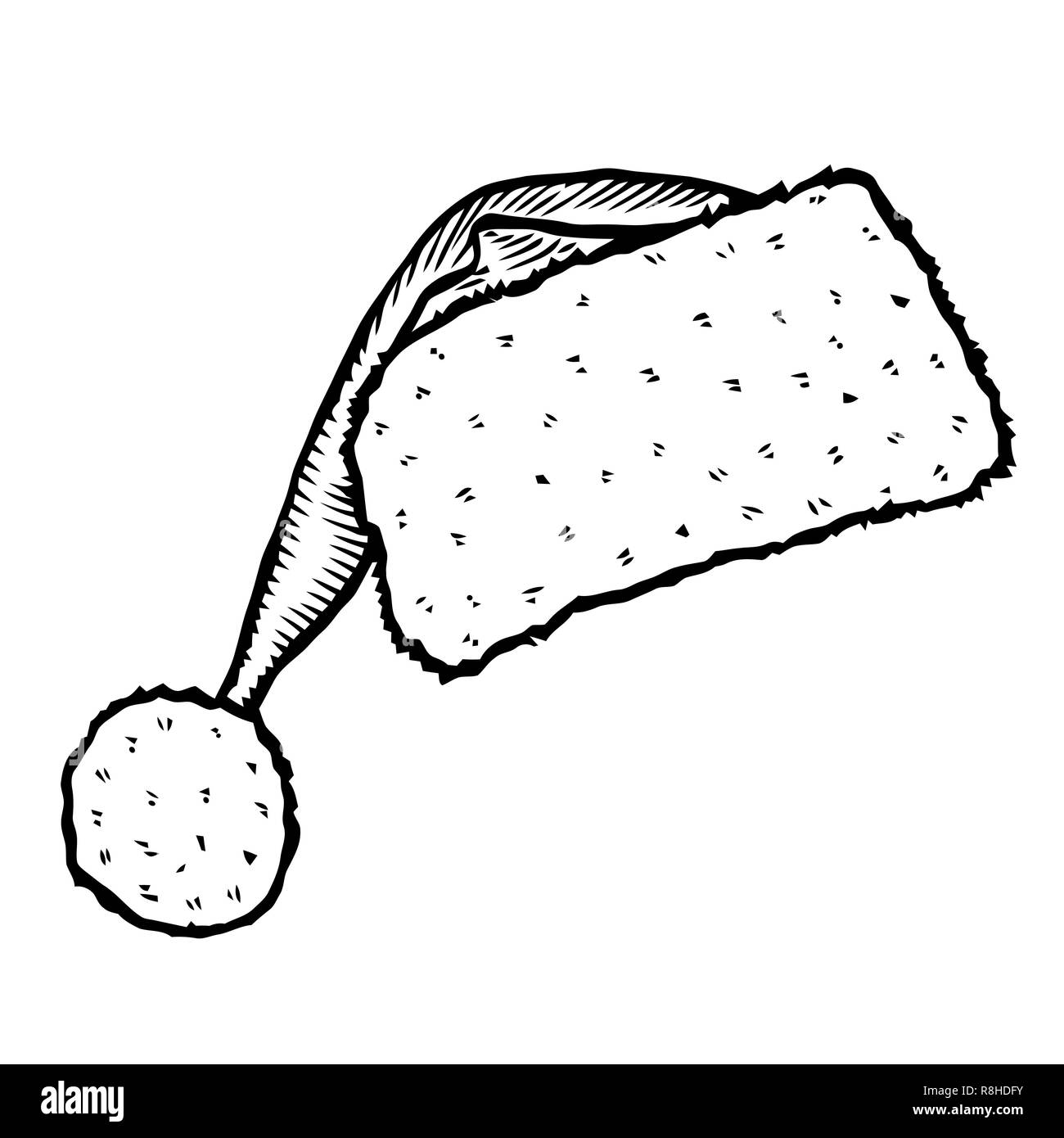 Santa Claus hat illustration, drawing, engraving, ink, line art, vector ...