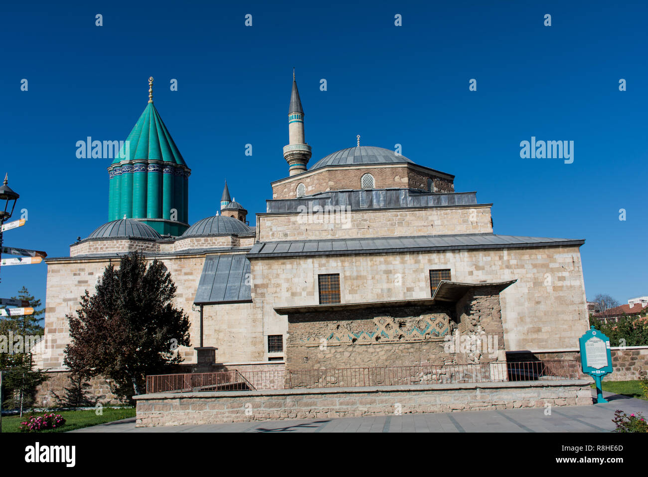 Mevlana Tomb and Mosque in Konya City. Mevlana museum view from above ...