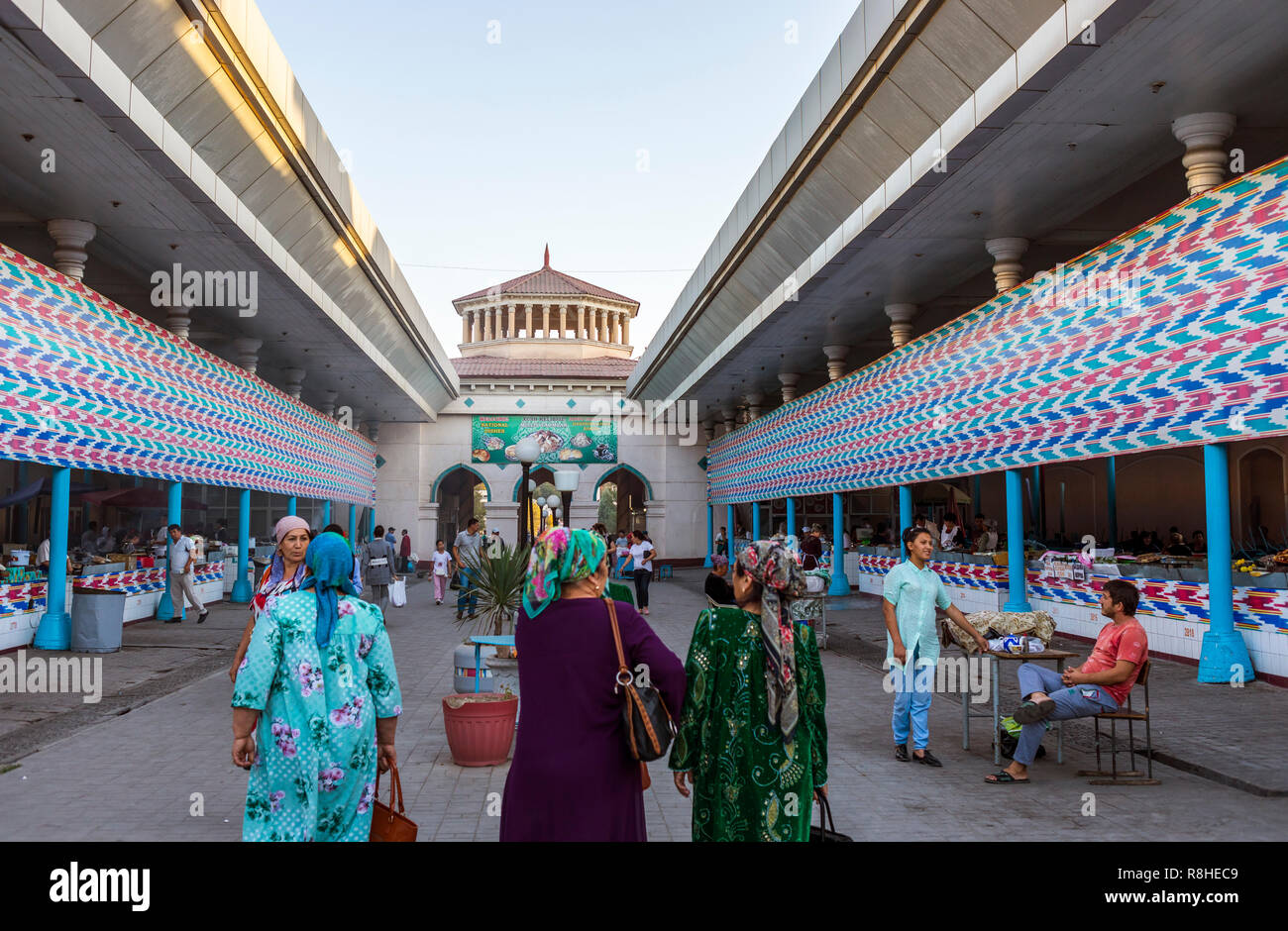 Restaurants or food hall, Chorsu Bazaar,Tashkent, Uzbekistan Stock ...