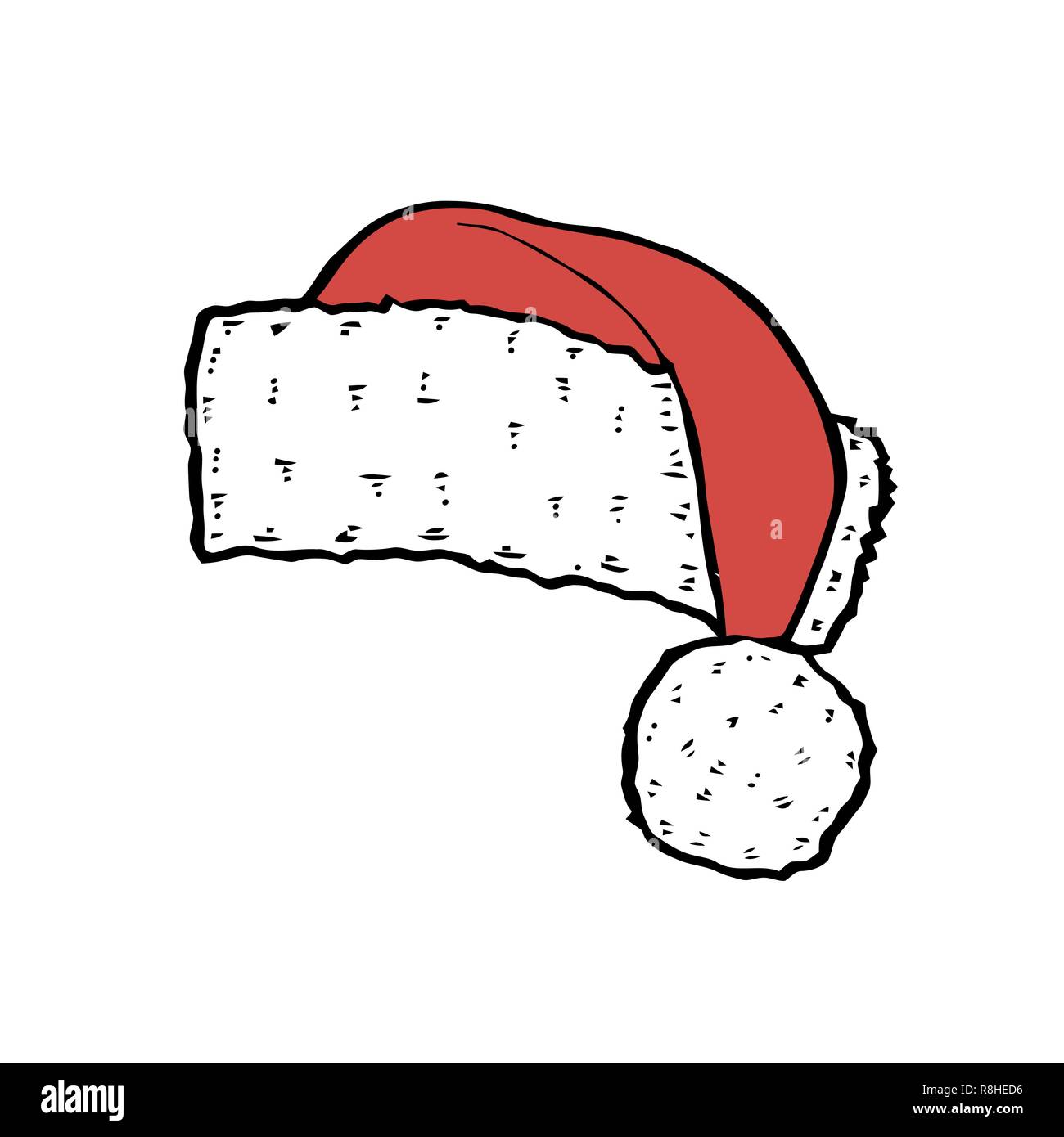 Santa Claus red hat illustration, drawing, engraving, ink, line art ...