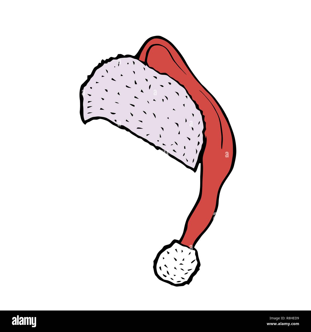 Santa Claus red hat illustration, drawing, engraving, ink, line art ...