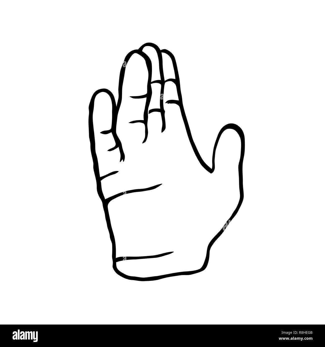 Santa mitten vector sketch icon isolated on background. Hand drawn icon ...