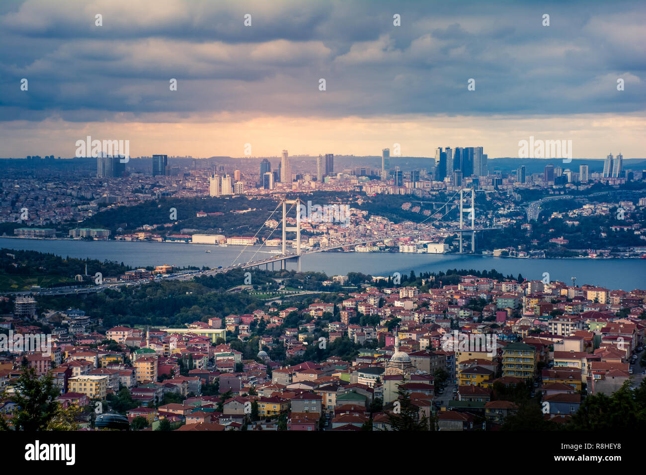 Panoramic view of Istanbul city Asian and European side Stock Photo - Alamy