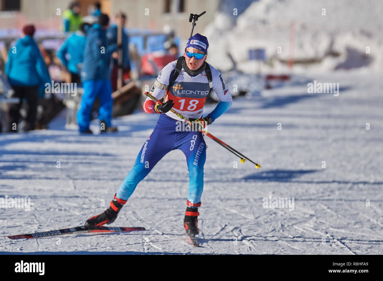 Lenzerheide, Switzerland, 15th December 2018. Laurin Fravi during the ...