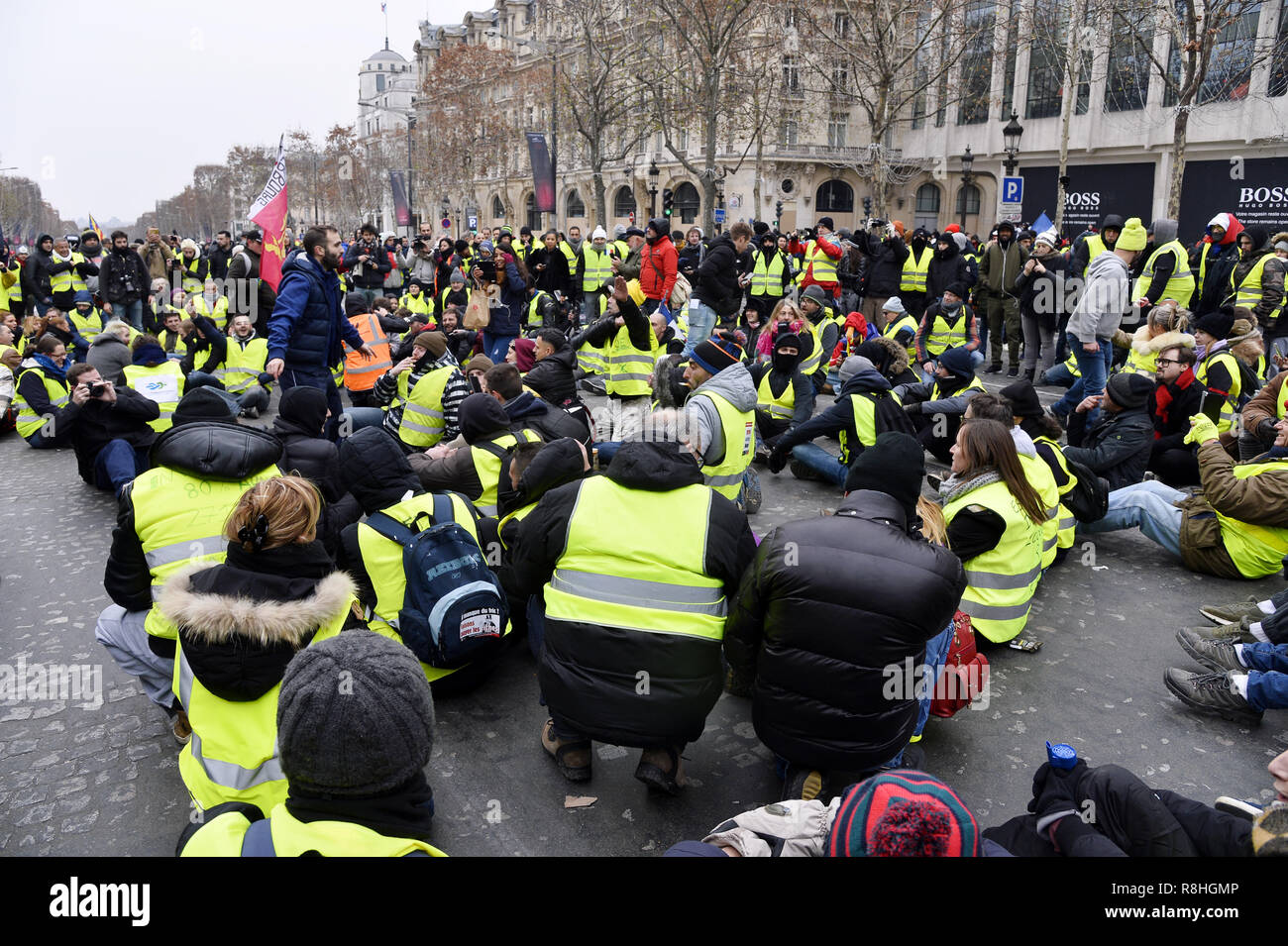 Paris, France. 15th December 2018. Demonstration of the Yellow Vests ...