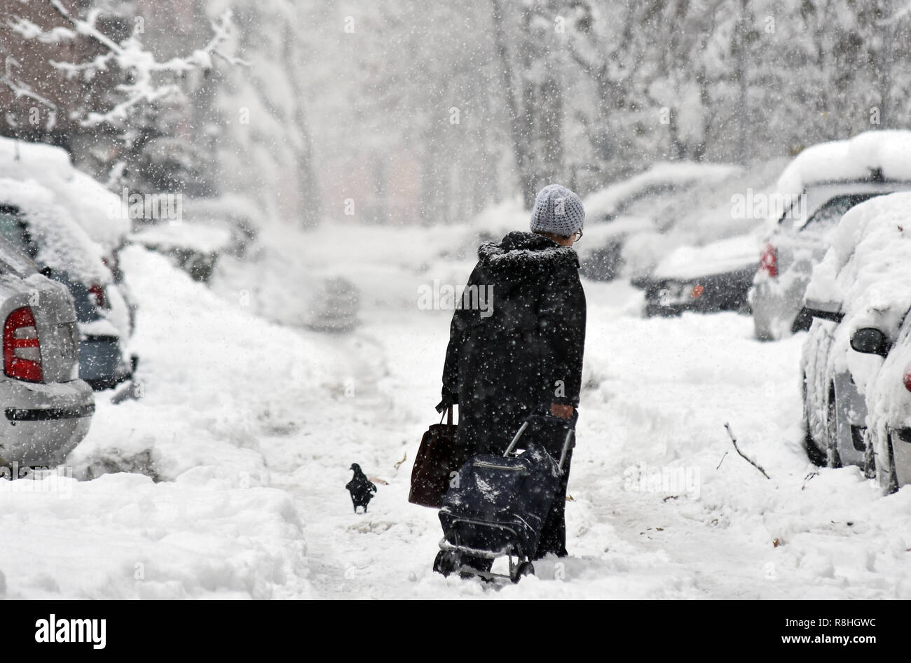 Woman covered in snow sad hi-res stock photography and images - Alamy