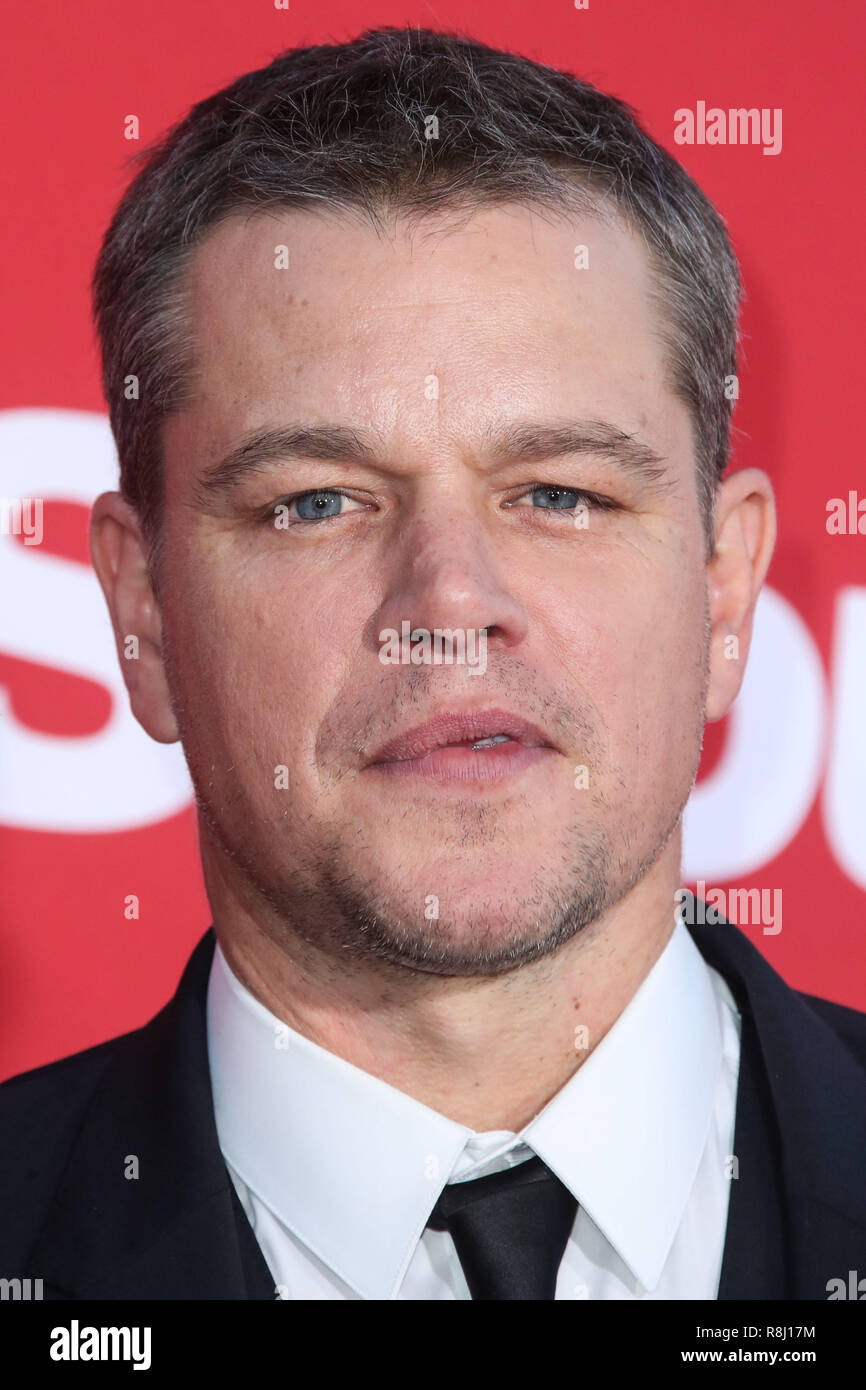 WESTWOOD, LOS ANGELES, CA, USA - OCTOBER 22: Actor Matt Damon arrives ...