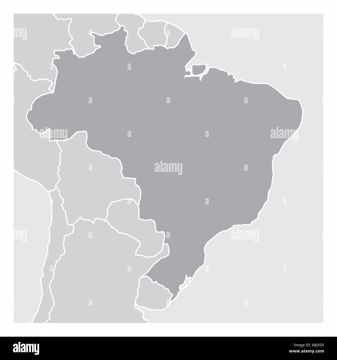 A simplified map of Brazil in the South America Stock Vector Image ...