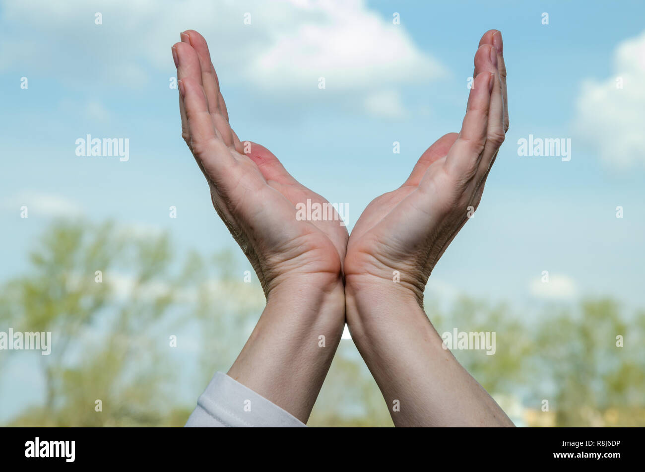 person with empty hand gesture image background Stock Photo - Alamy