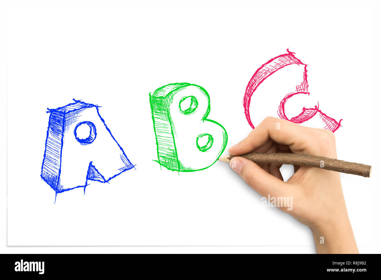 Alphabet letters drawn on Cut Out Stock Images & Pictures - Alamy