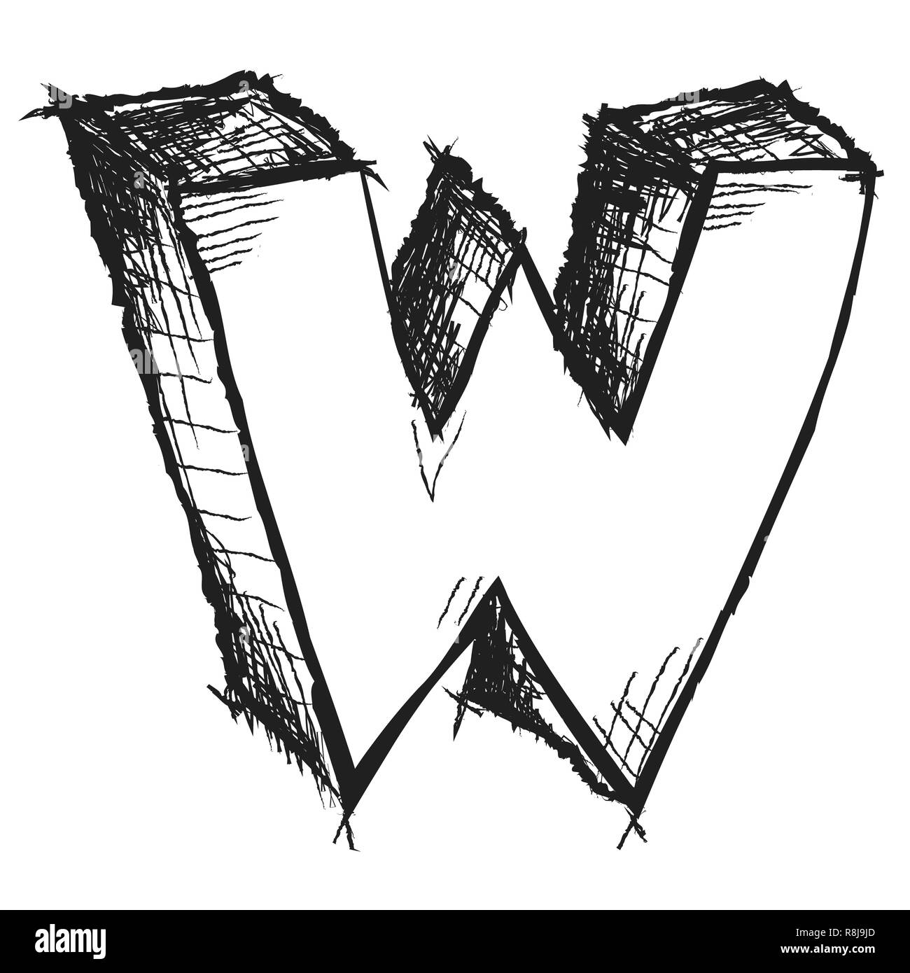 Letter W Black and White Stock Photos & Images - Alamy