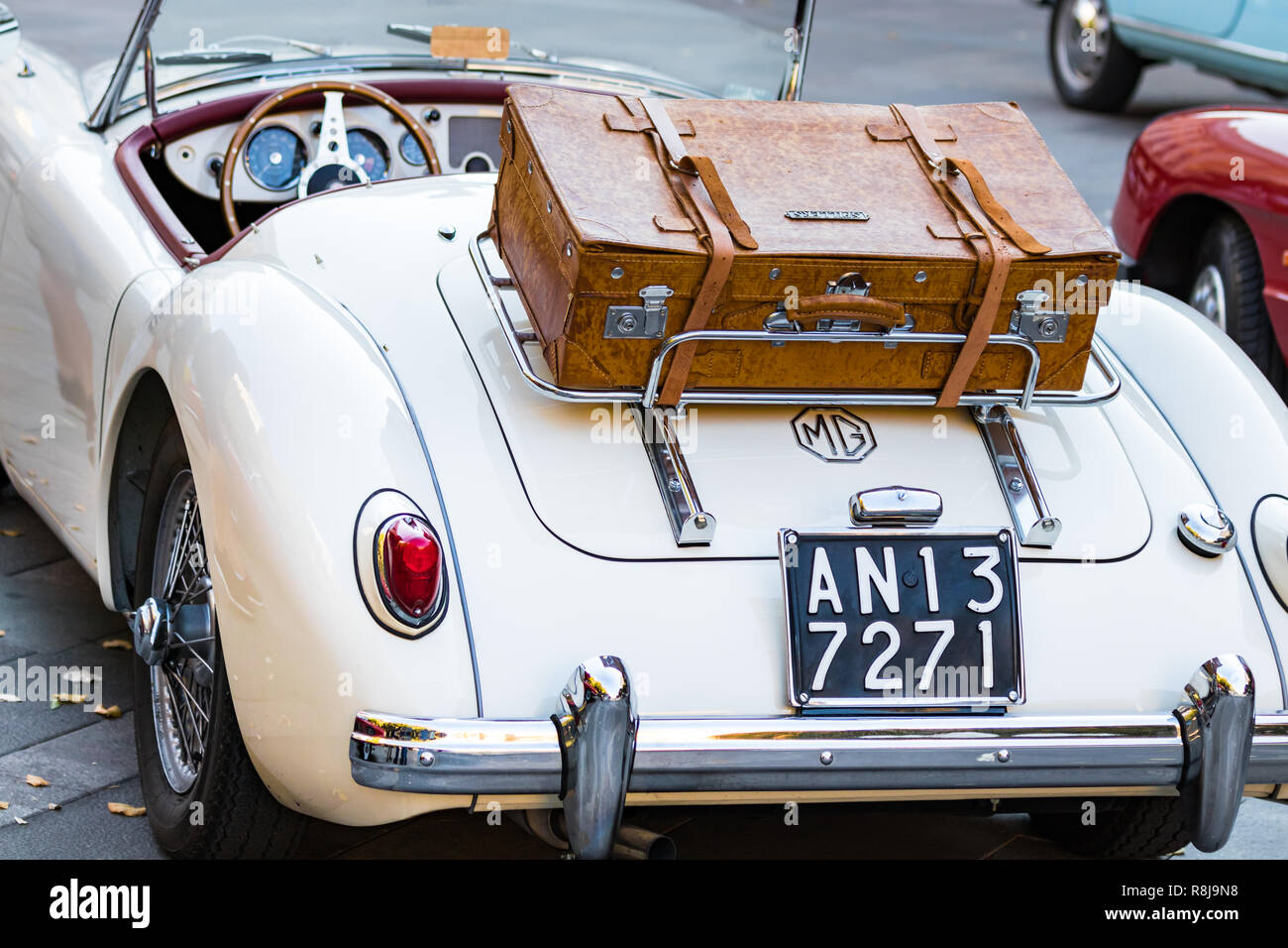 Ancona , Italy - September 23th, 2018 : Rear view of a MG MGA 1960 - 61 ...