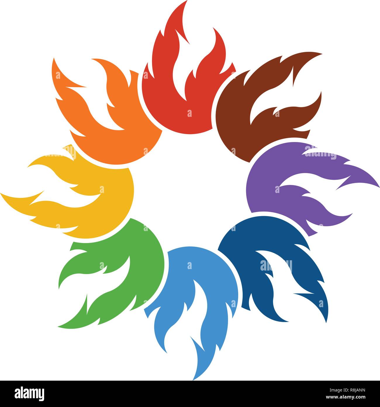 Fire flame teamwork, business logo vector Stock Vector Image & Art - Alamy