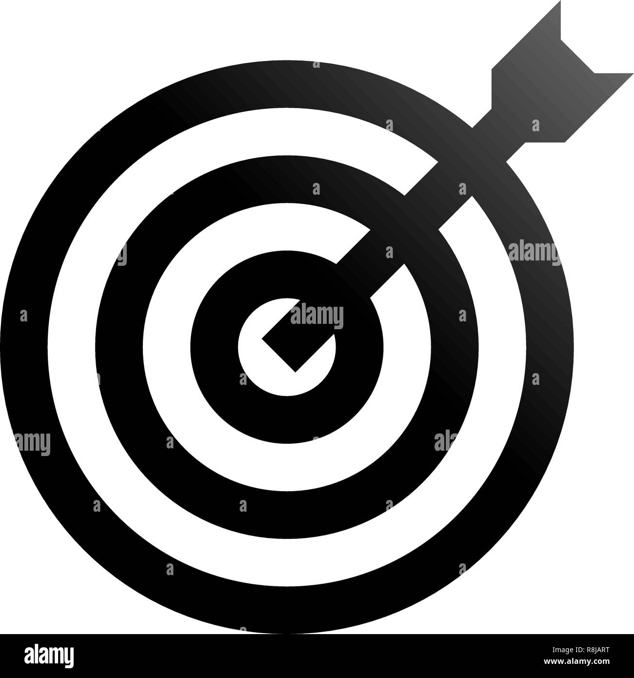Target sign - black gradient transparent with dart, isolated - vector ...