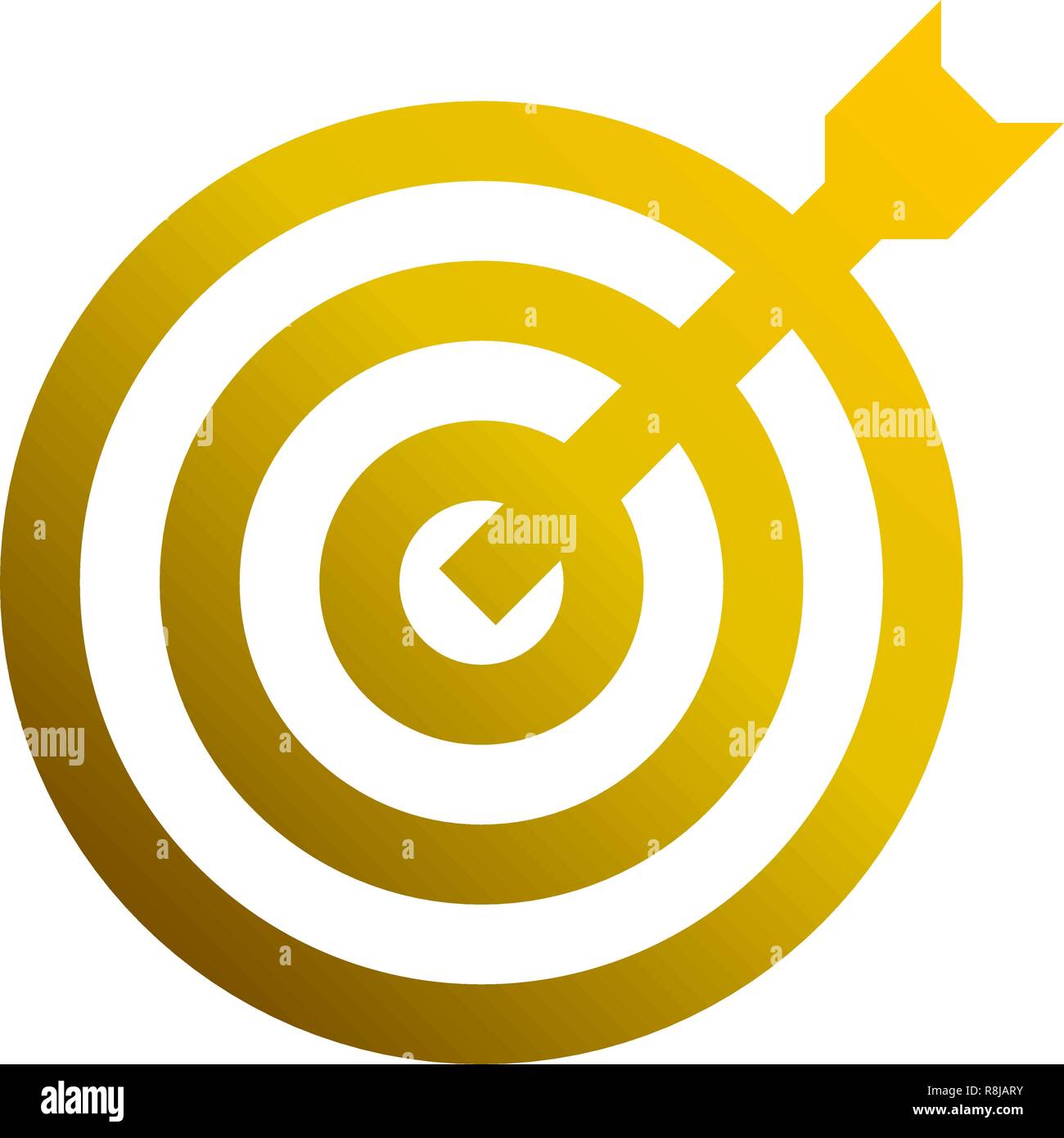 Target sign - golden gradient transparent with dart, isolated - vector ...