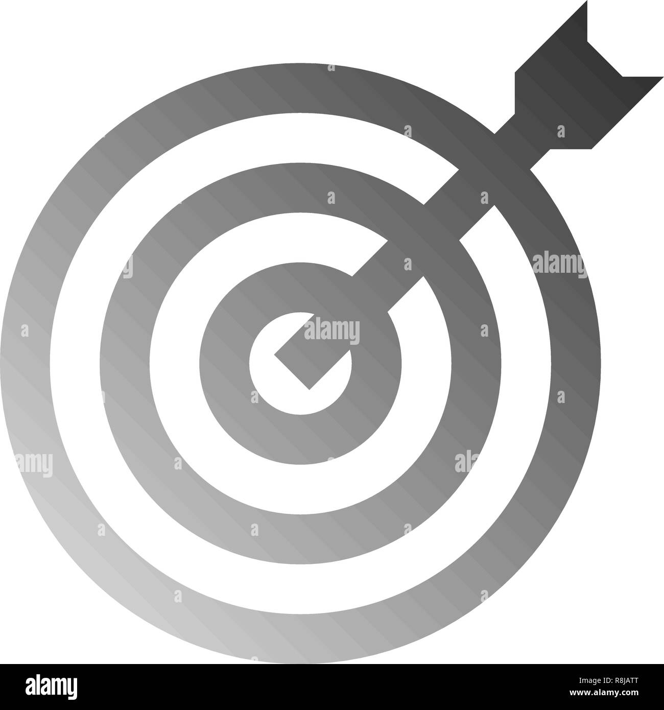 Target sign - medium gray gradient transparent with dart, isolated ...