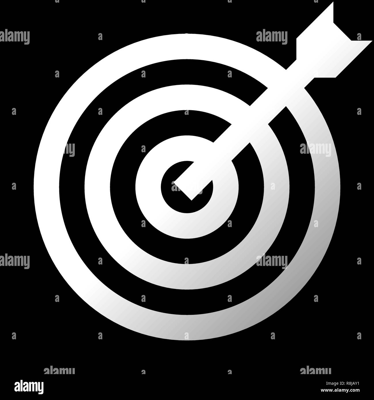 Target sign - white gradient transparent with dart, isolated - vector ...