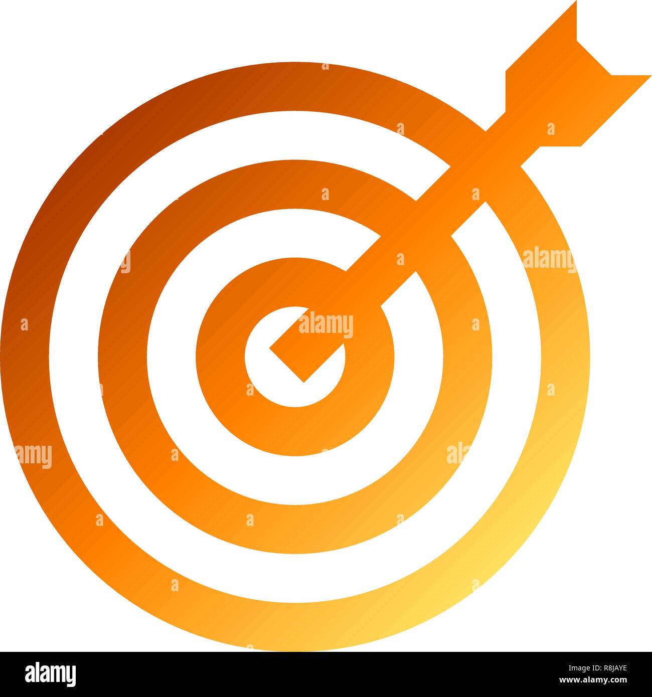 Target sign - orange gradient transparent with dart, isolated - vector ...