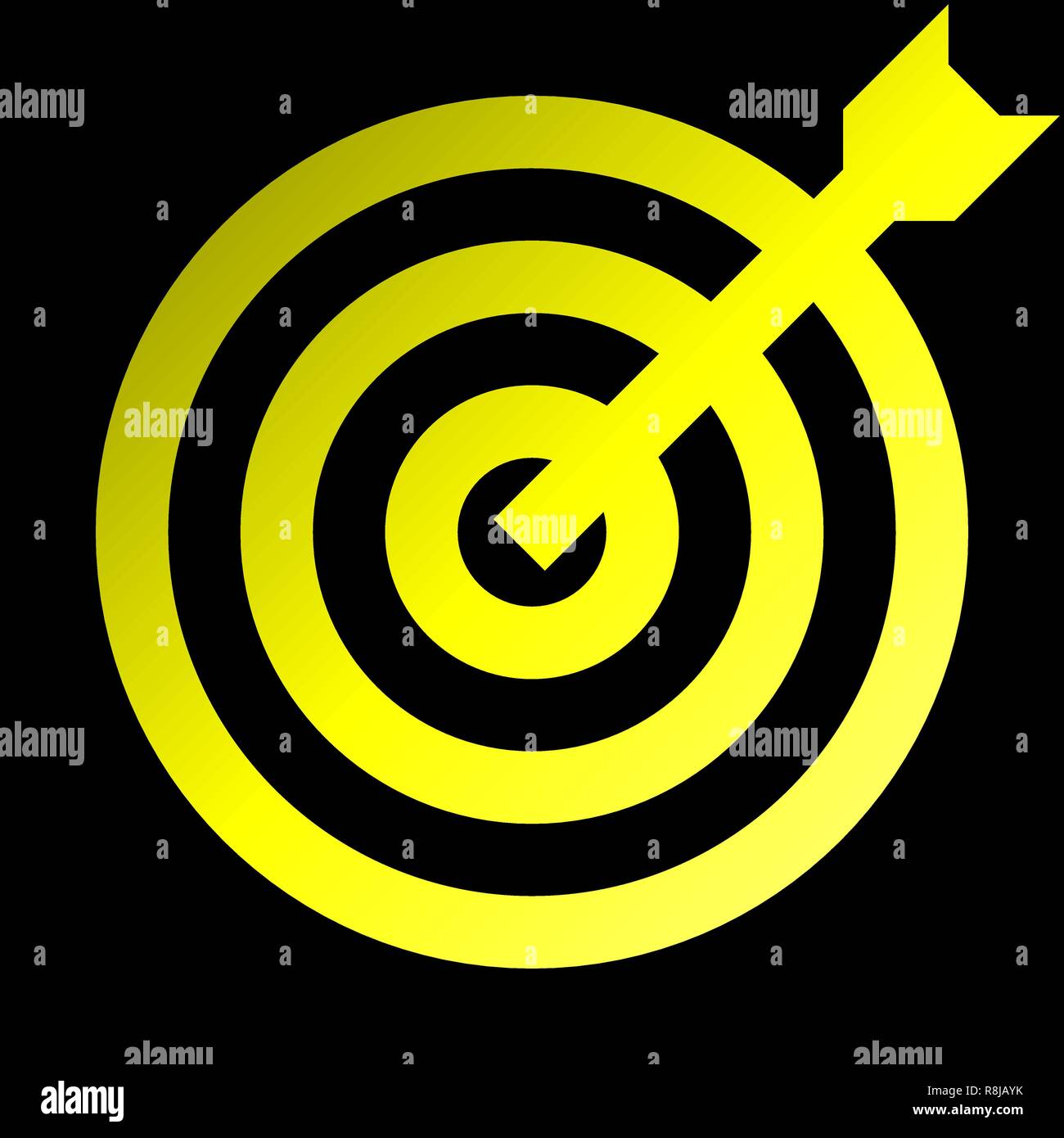 Target sign - yellow gradient transparent with dart, isolated - vector ...
