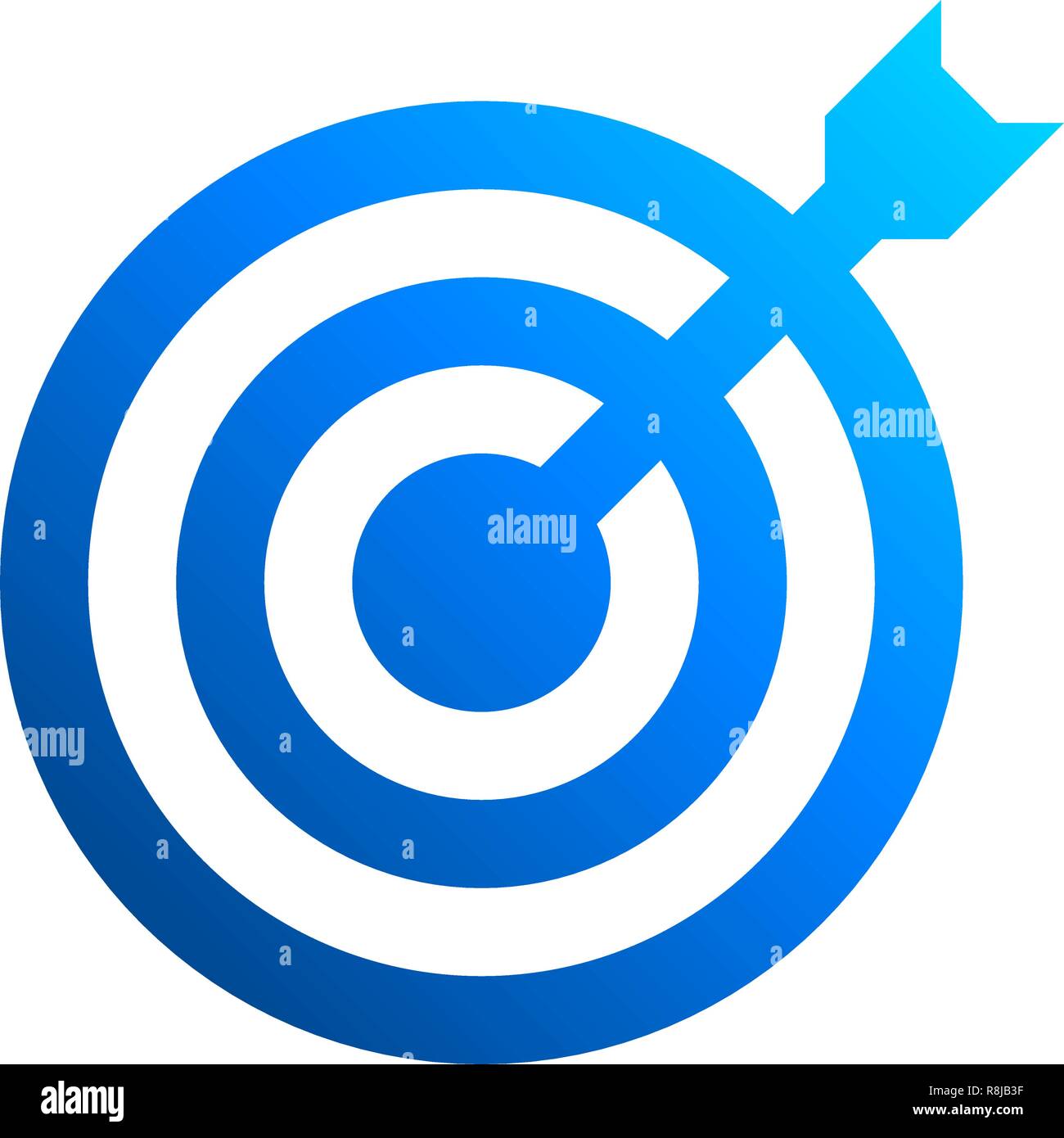 Target sign - blue gradient transparent with dart, isolated - vector ...