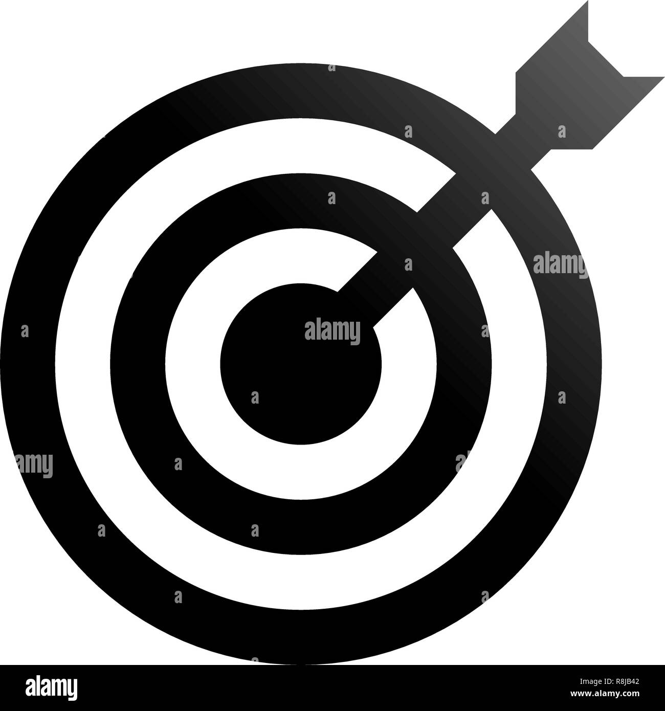 Target sign - black gradient transparent with dart, isolated - vector ...