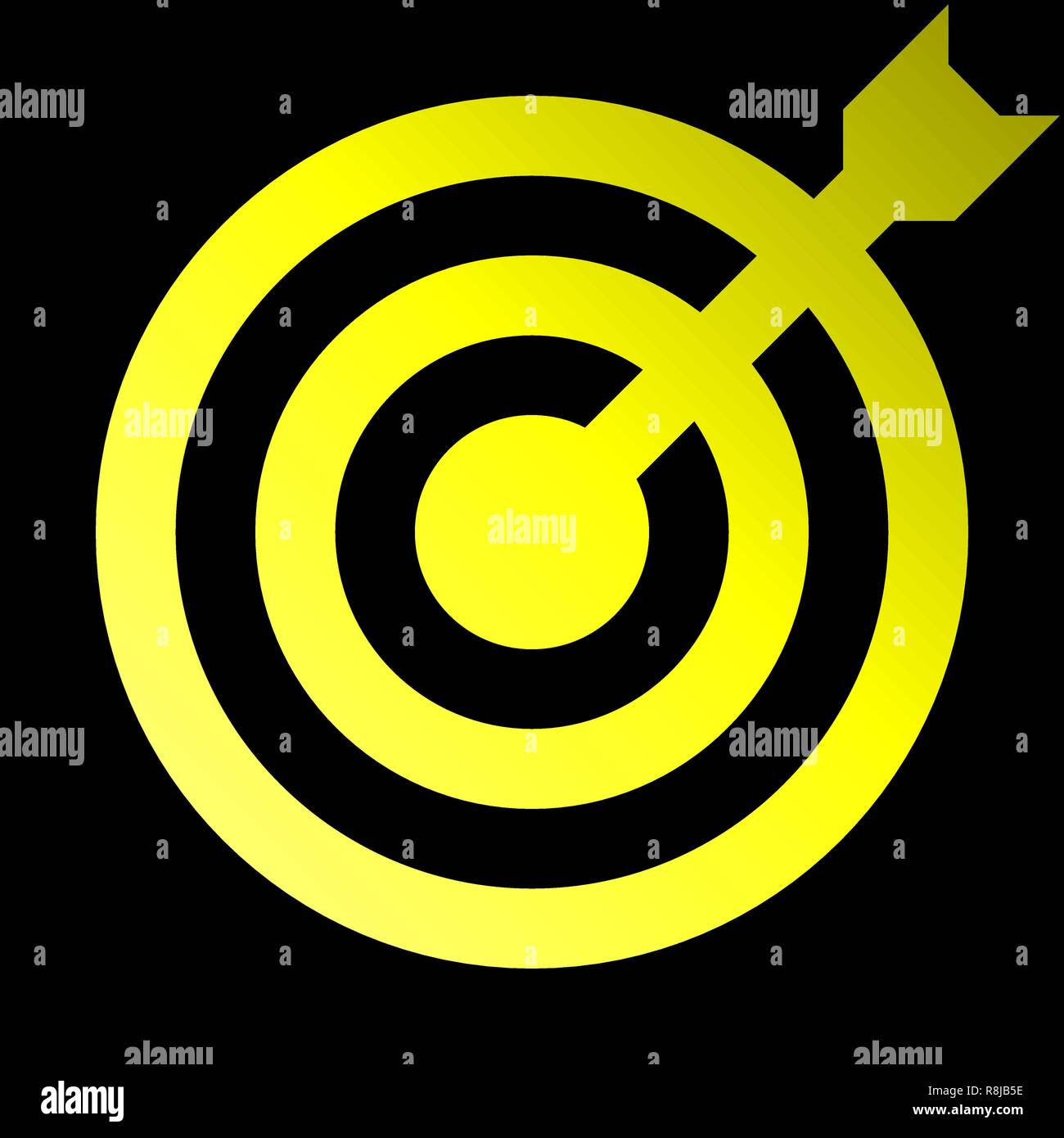 Target sign - yellow gradient transparent with dart, isolated - vector ...