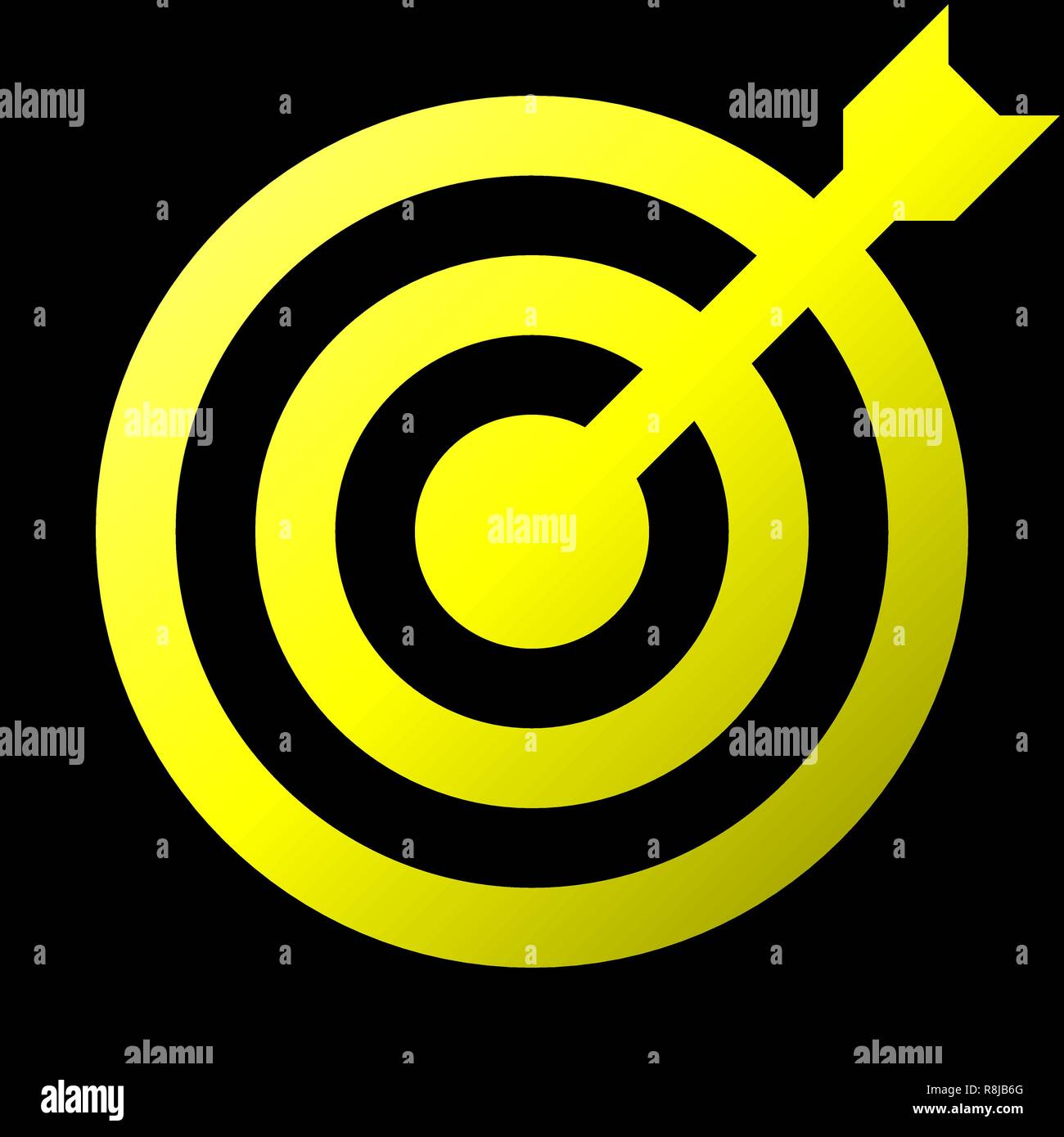 Target sign - yellow gradient transparent with dart, isolated - vector ...