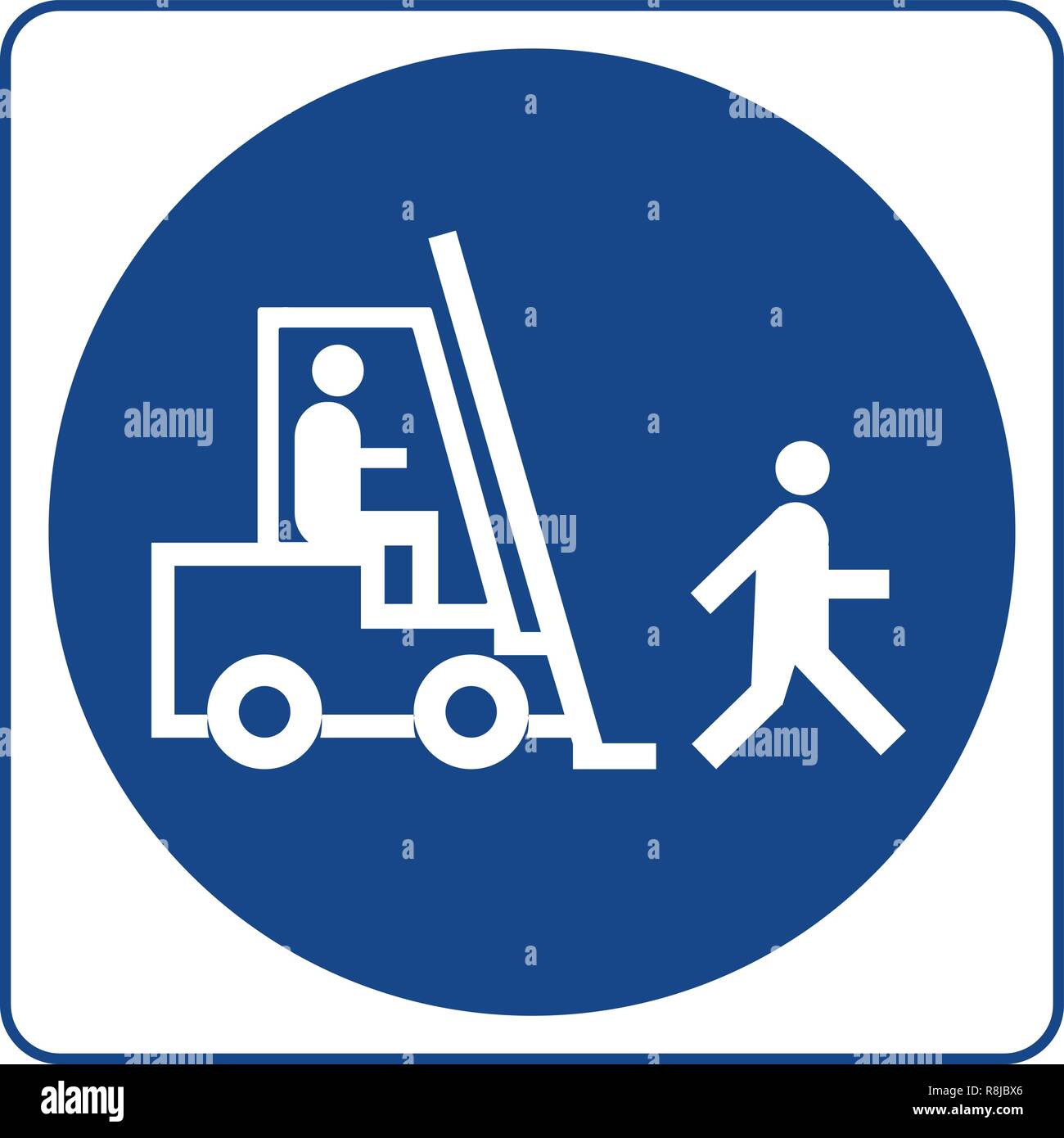 Safety sign. Information mandatory symbol in blue circle isolated on ...
