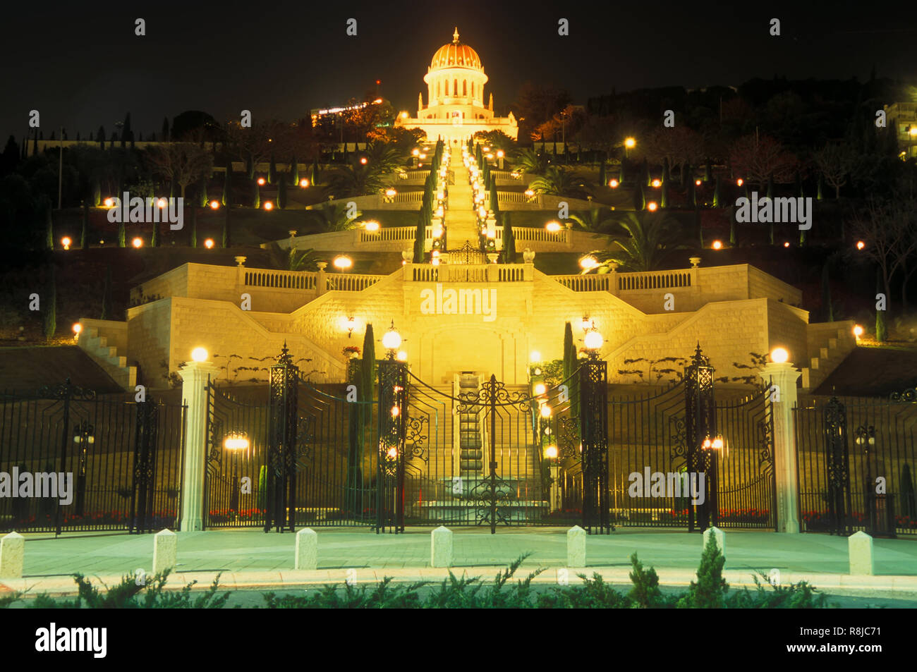 Haifa bahai temple night haifa hi-res stock photography and images - Alamy