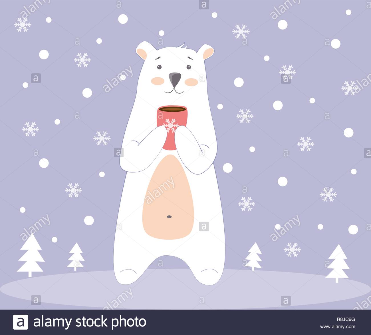 Cartoon Polar Bear In Winter Stock Photos & Cartoon Polar Bear In ...