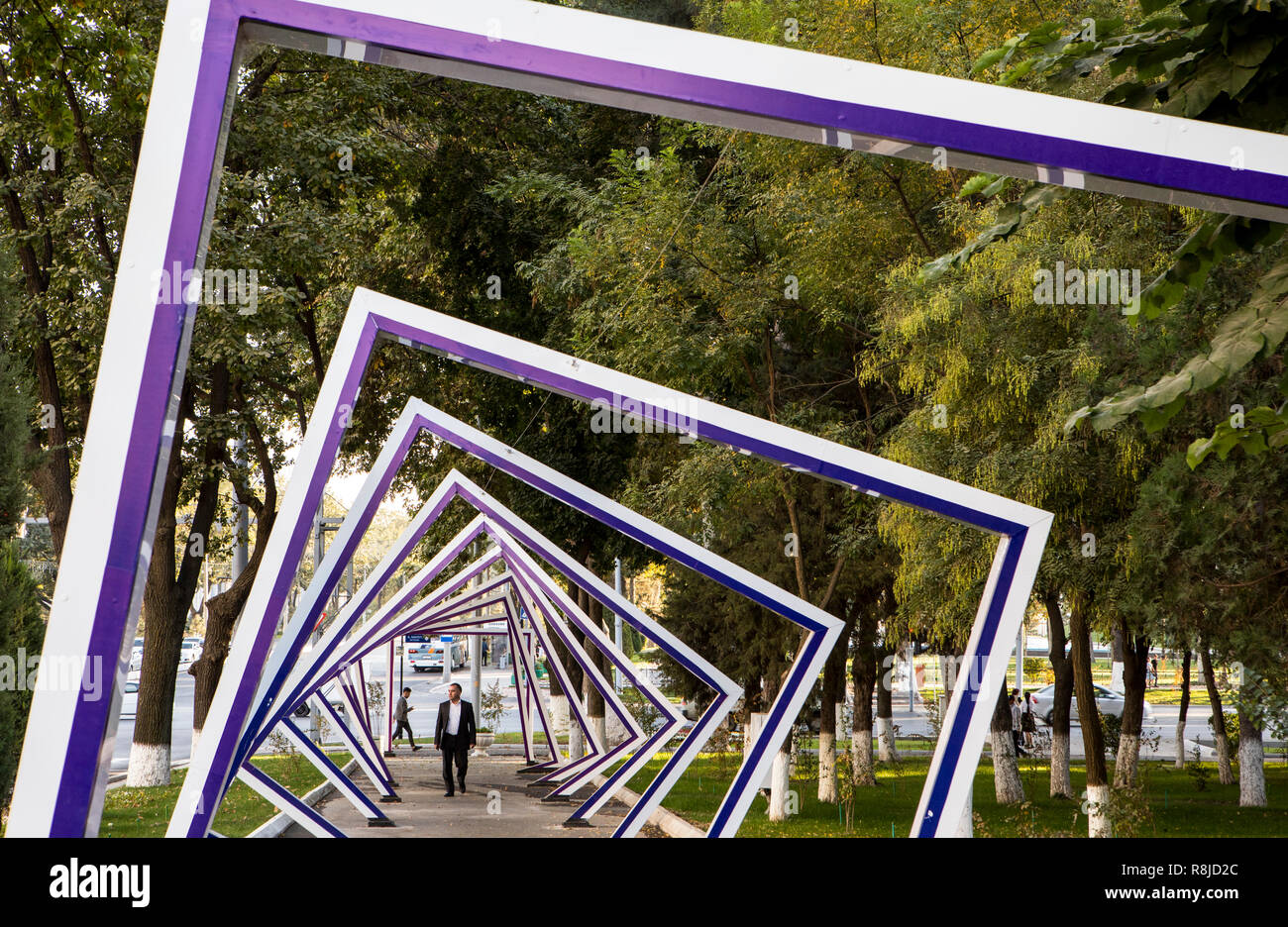 Sculpture, in Sharaf Rashidov Avenue, Tashkent, Uzbekistan Stock Photo ...
