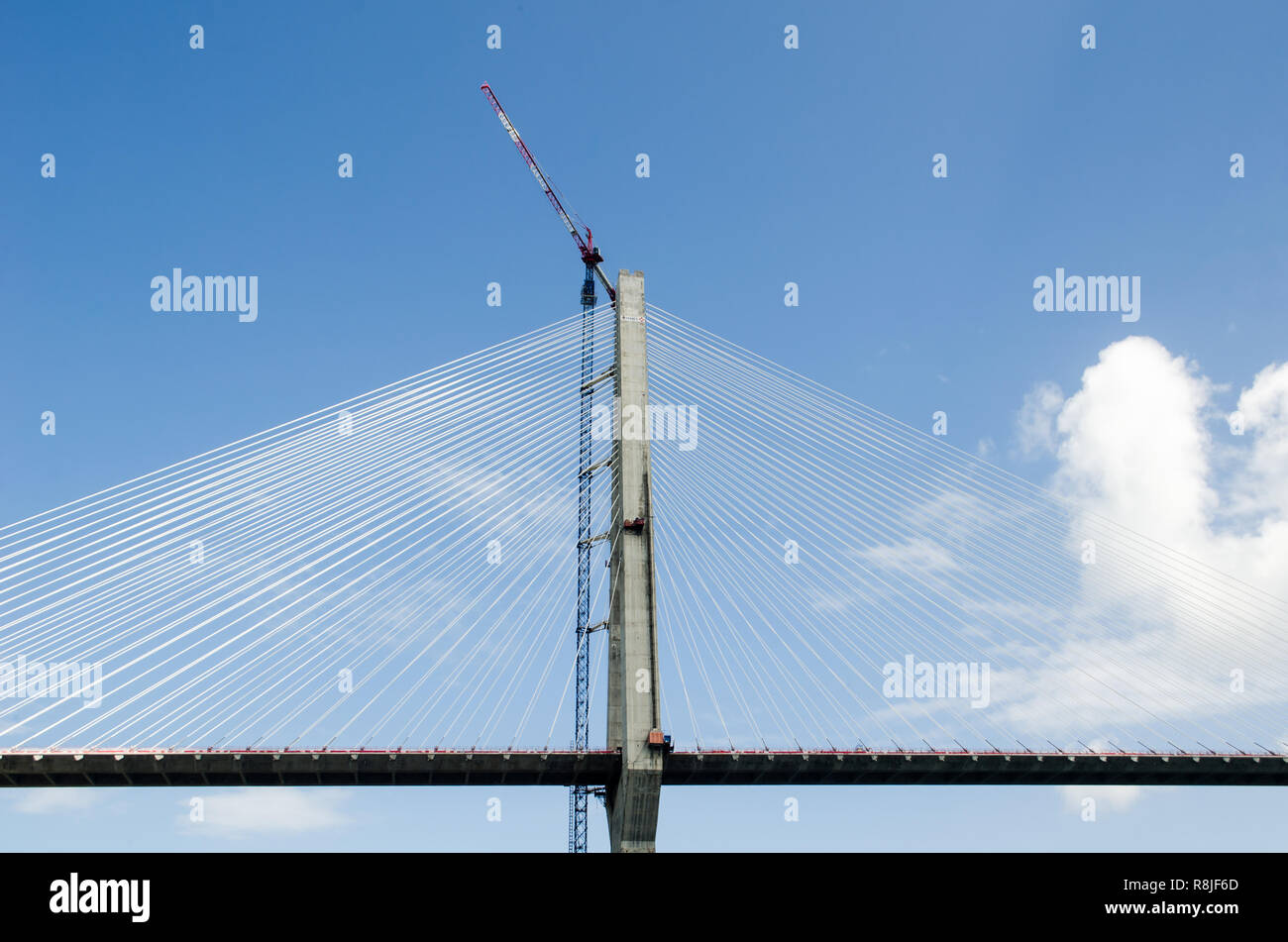Third bridge over the Panama Canal. It is under construction Stock ...