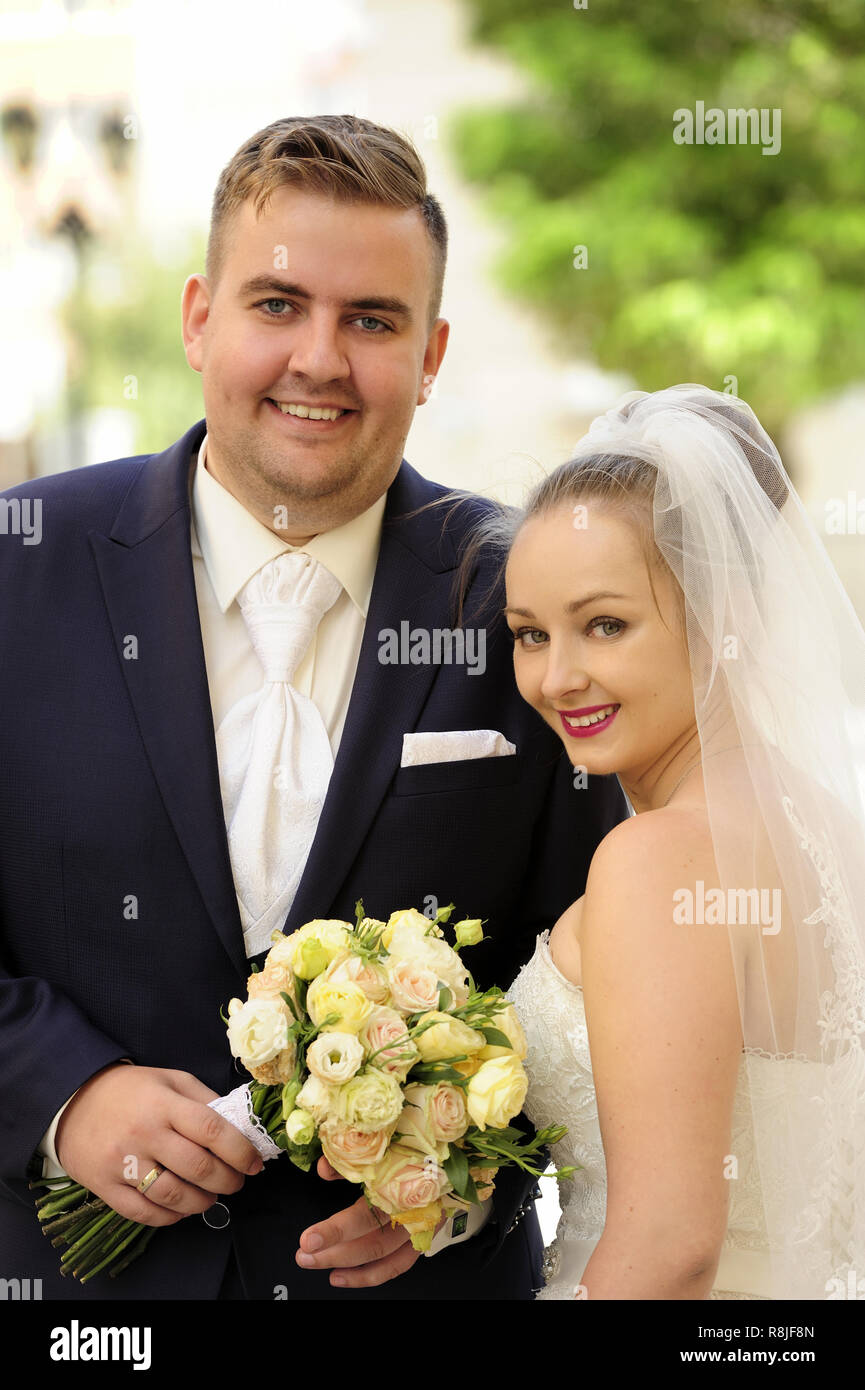 young couple, wedding, love, marriage, Couple on wedding day, two ...