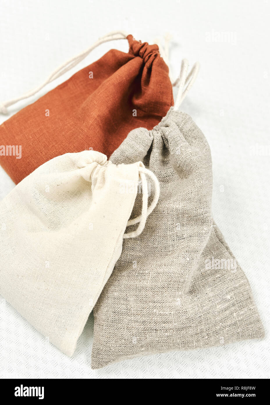 Linen Blank Case Bags Eco Package. Empty Craft Flax Pack Natural ...