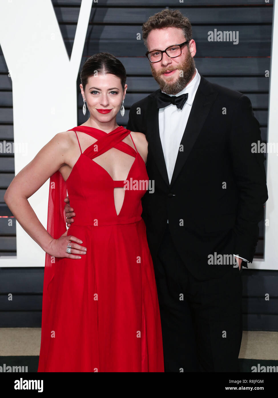 BEVERLY HILLS, LOS ANGELES, CA, USA - FEBRUARY 26: Lauren Miller, Seth ...