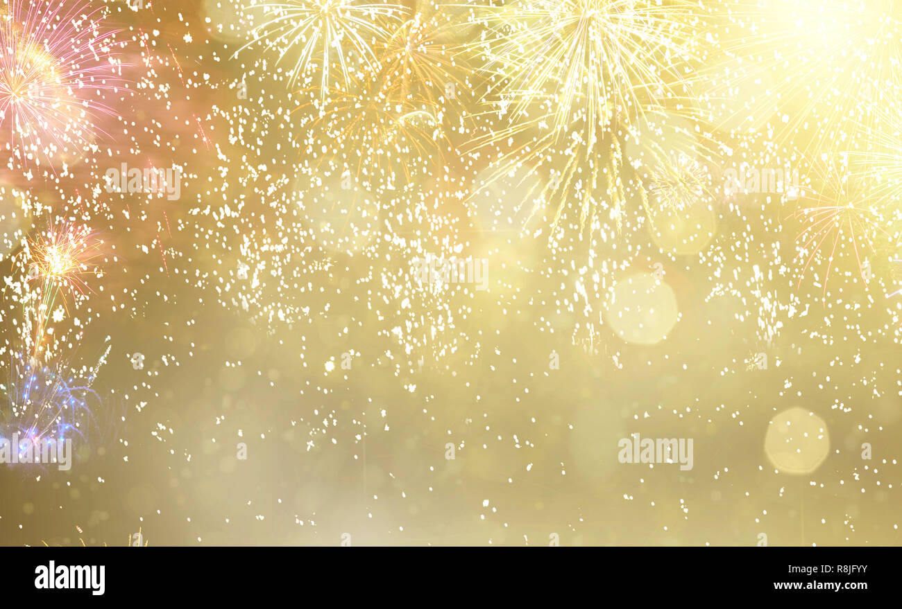 Fireworks and bokeh lights concept Stock Photo - Alamy