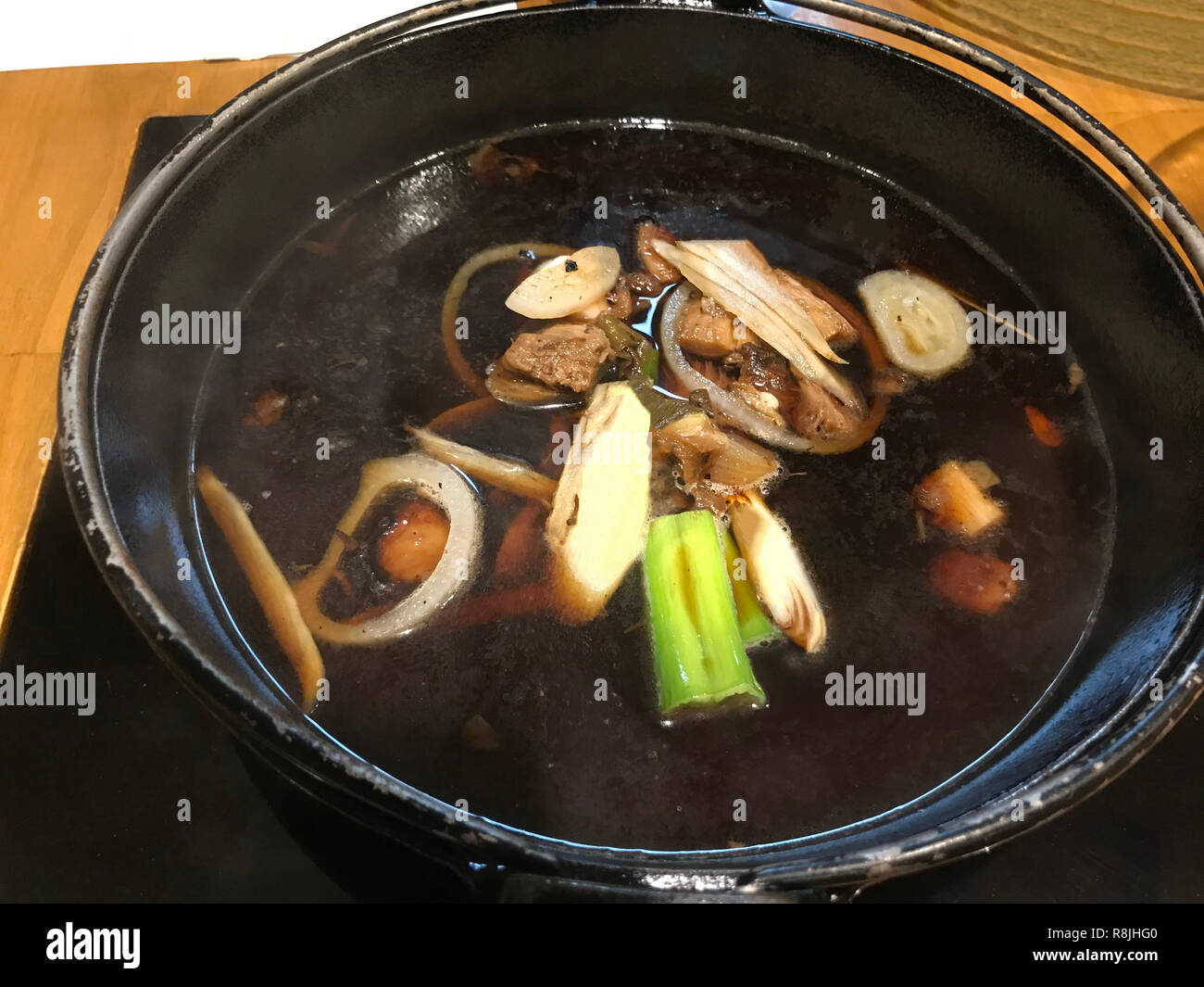 Preparation Soup Stock for Traditional Asian Food Japanese nabemono ...