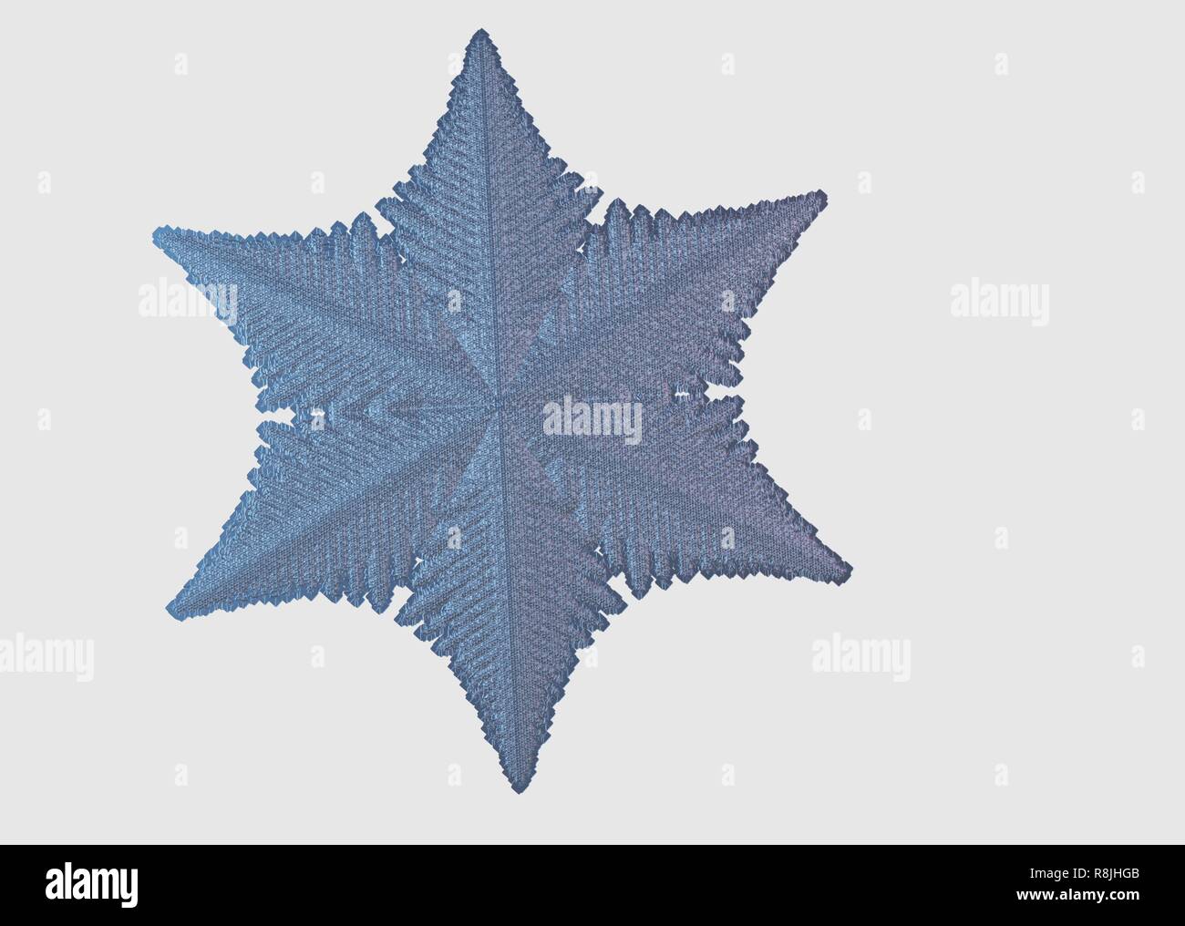 White snowflake on black background. This illustration based on macro ...