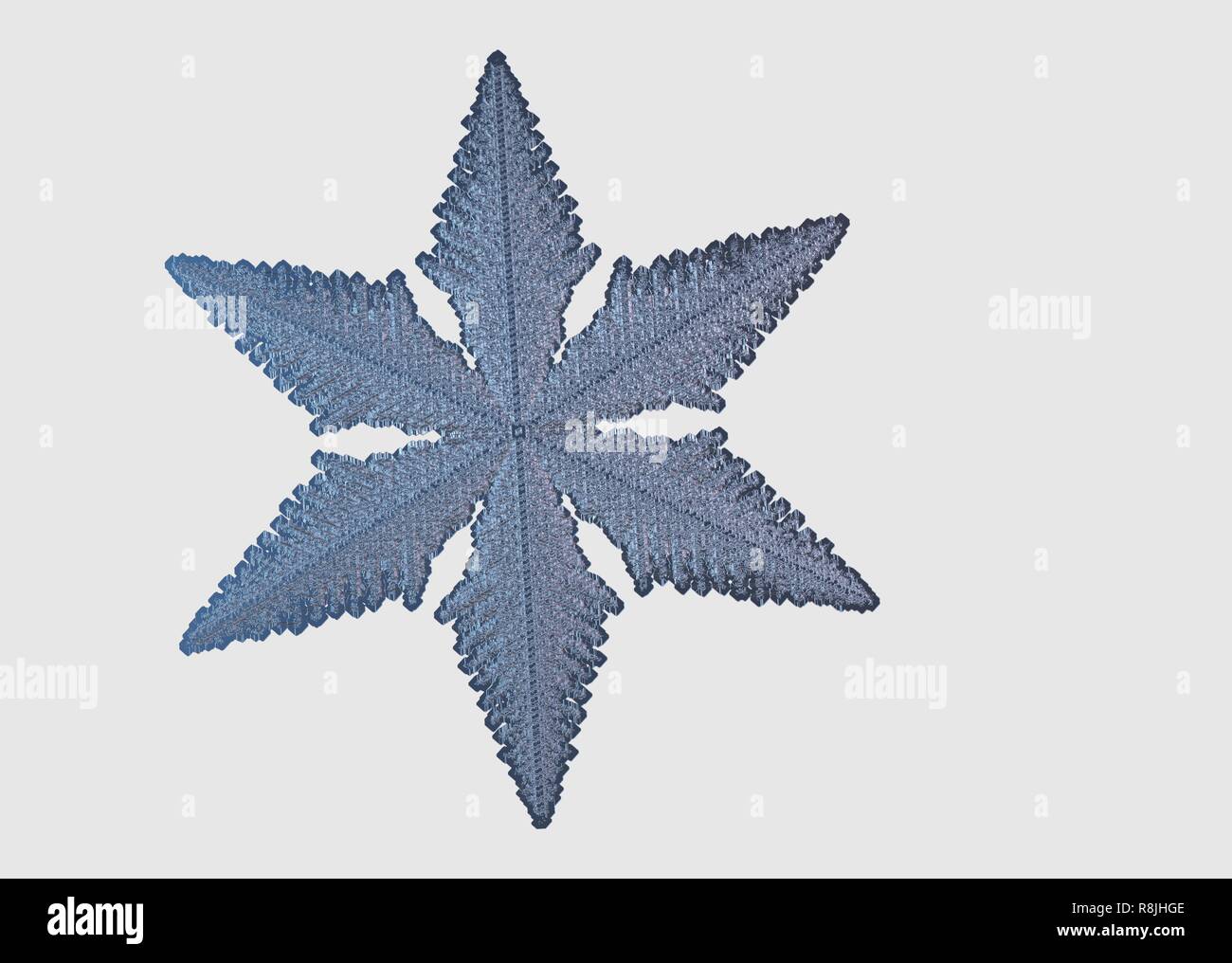 White snowflake on black background. This illustration based on macro ...