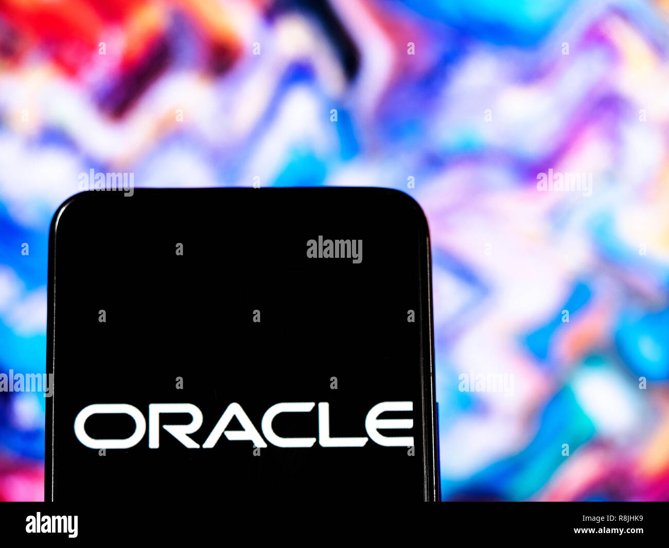 Oracle Corporation Computer software company logo seen displayed on ...