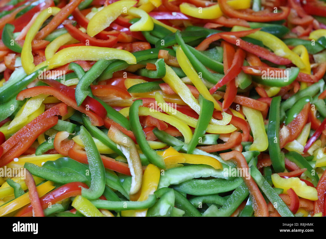 three color bell peppers Stock Photo - Alamy