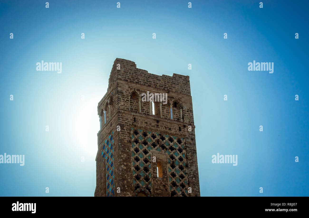 ancien minaret of Mosque in Mansourah, the capital of zianiin in ...