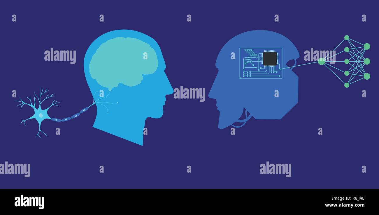 Deep or machine learning concept. Abstract vector illustration with ...