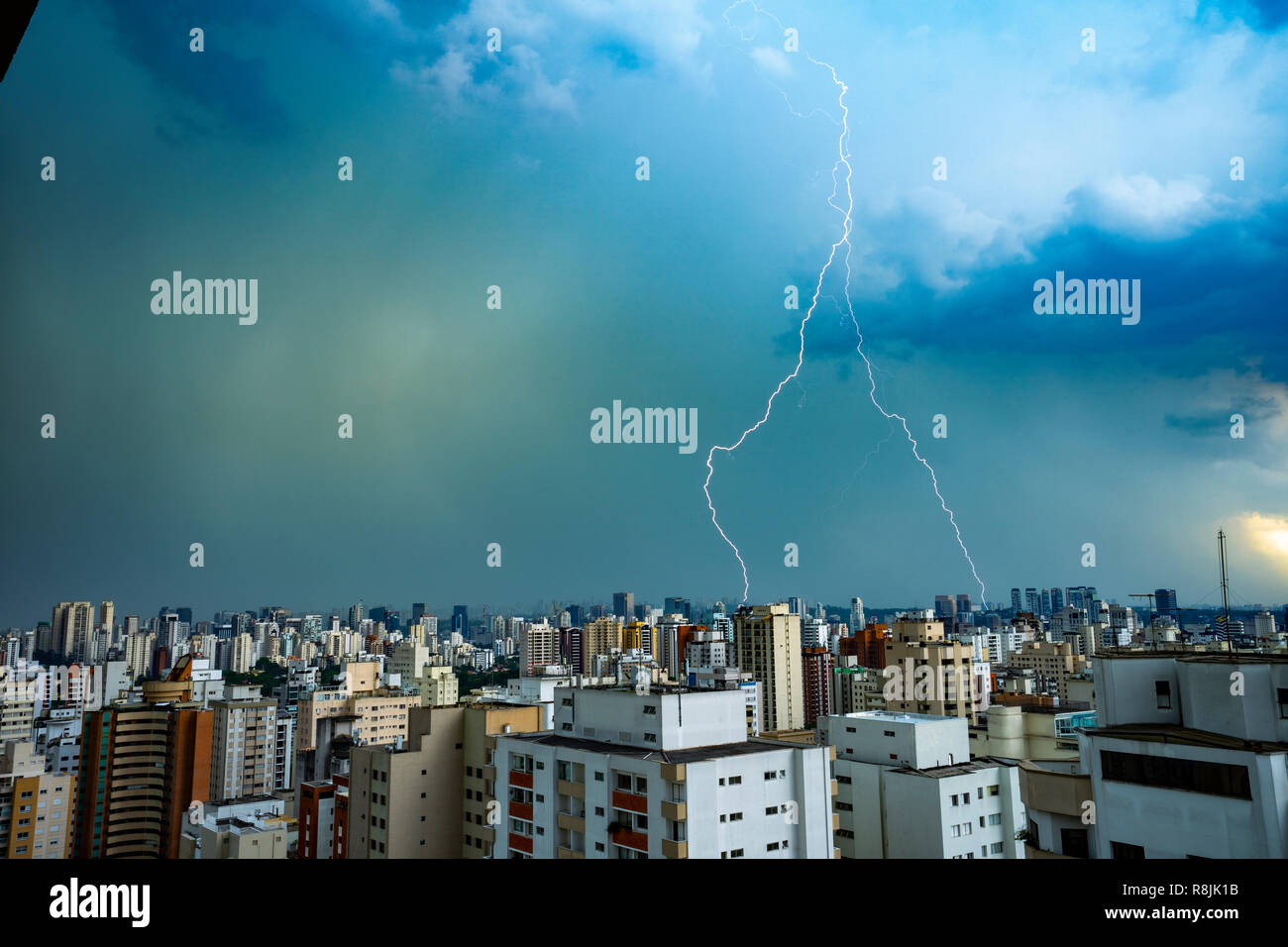 The summer season in Sao Paulo brings a lot of lightning Stock Photo ...