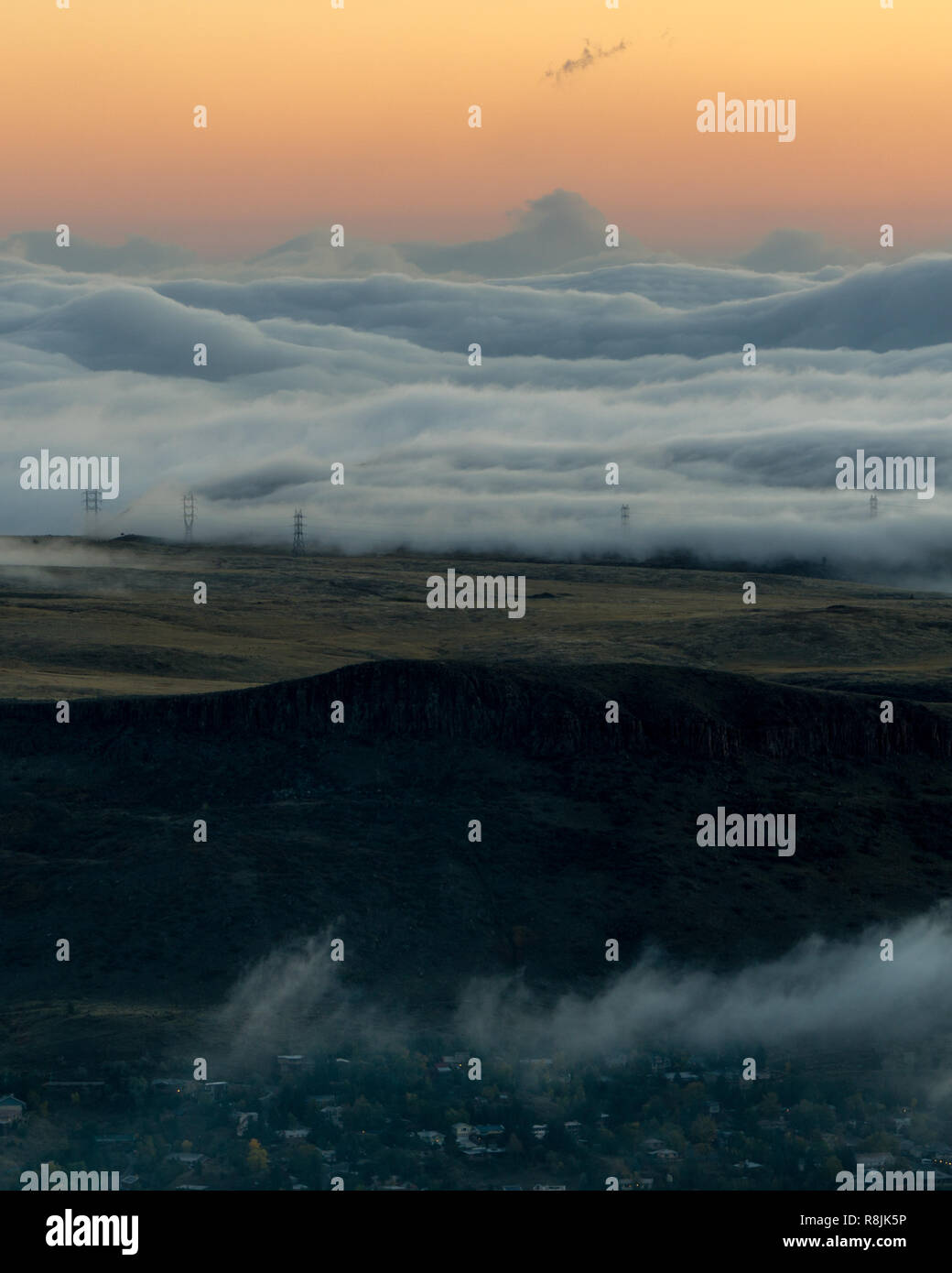 A fog inversion in Golden, Colorado Stock Photo - Alamy