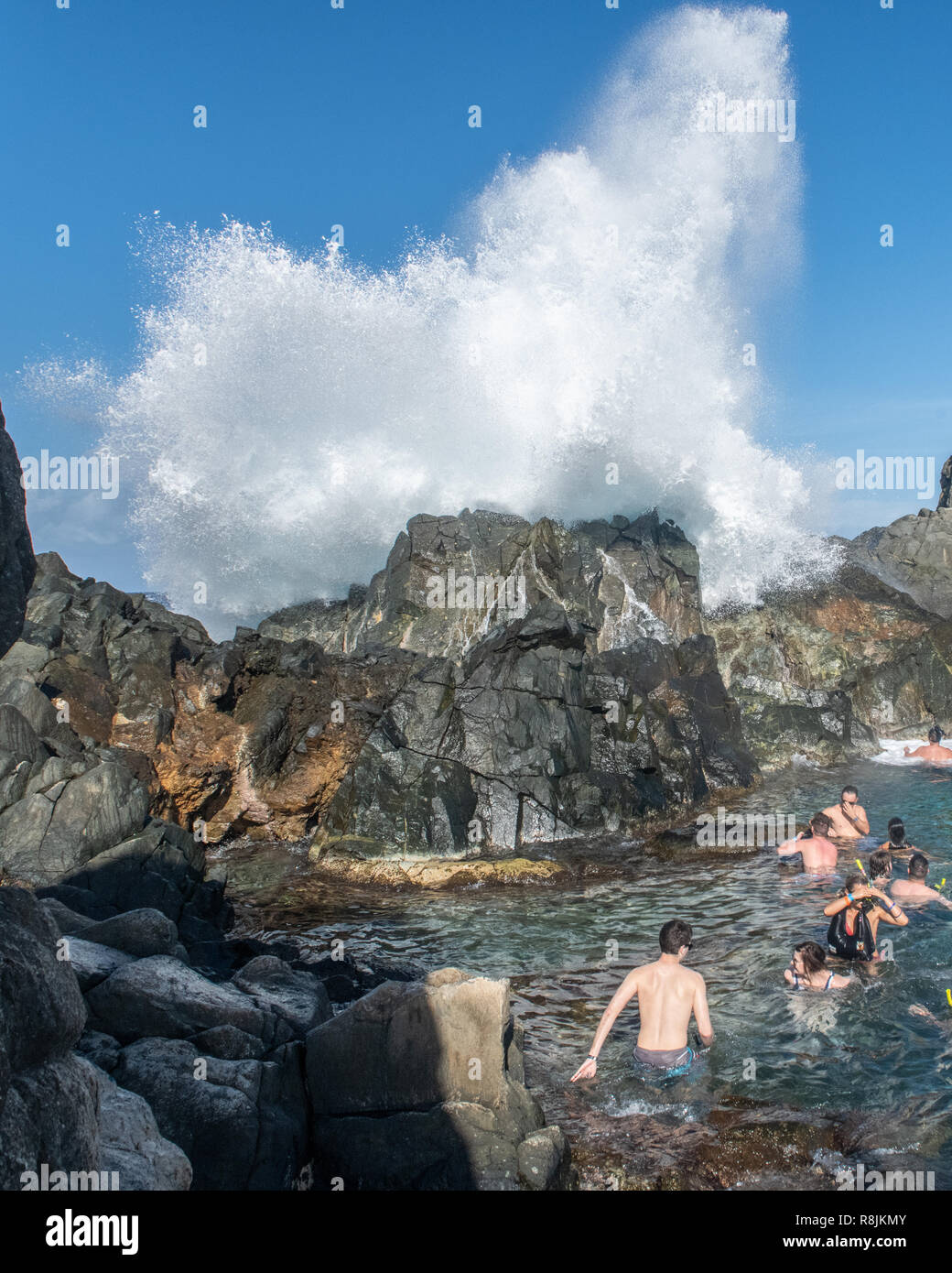 Arikok National Park Aruba natural pool - Conchi Aruba - massive waves ...