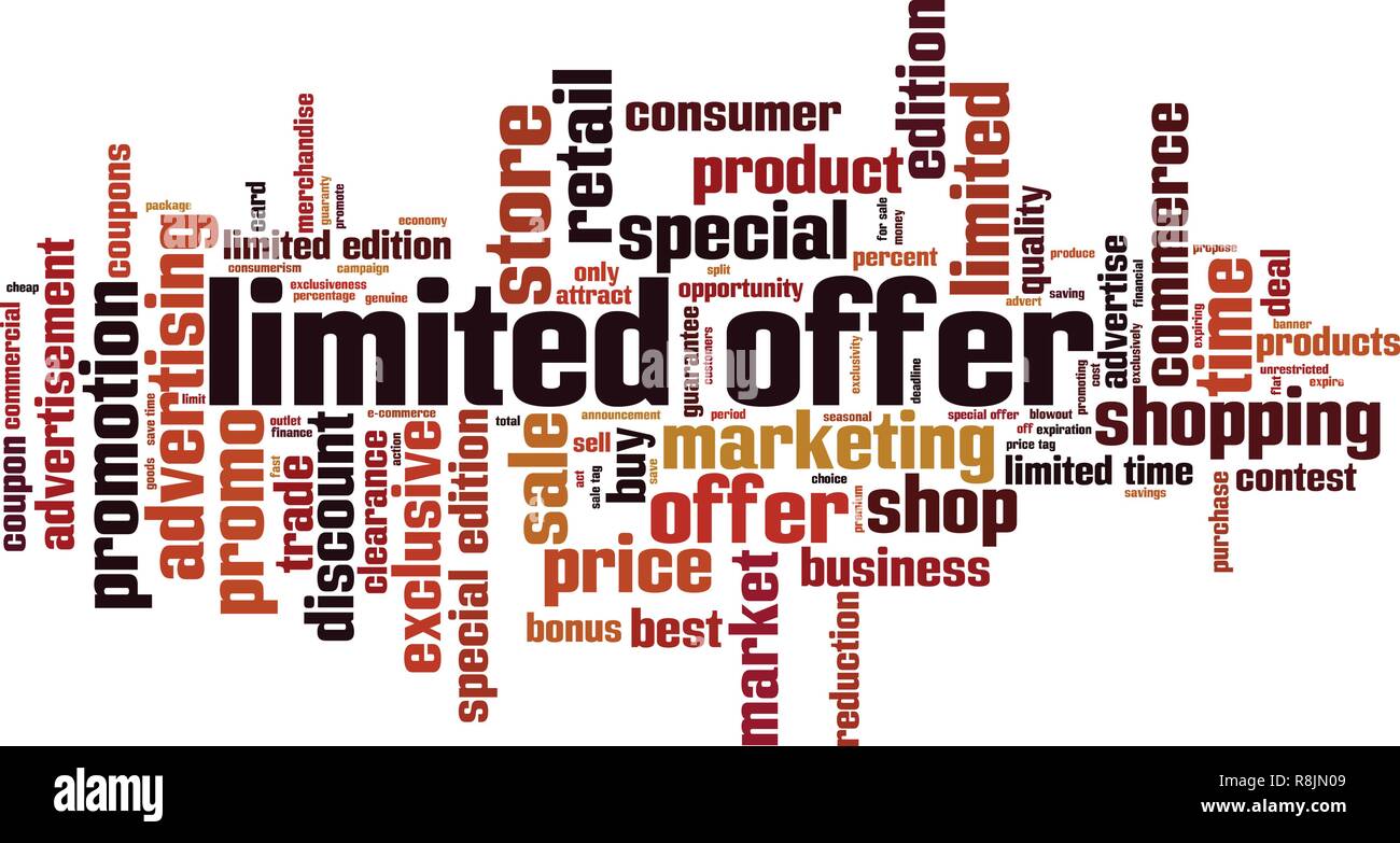 Limited offer word cloud concept. Vector illustration Stock Vector ...