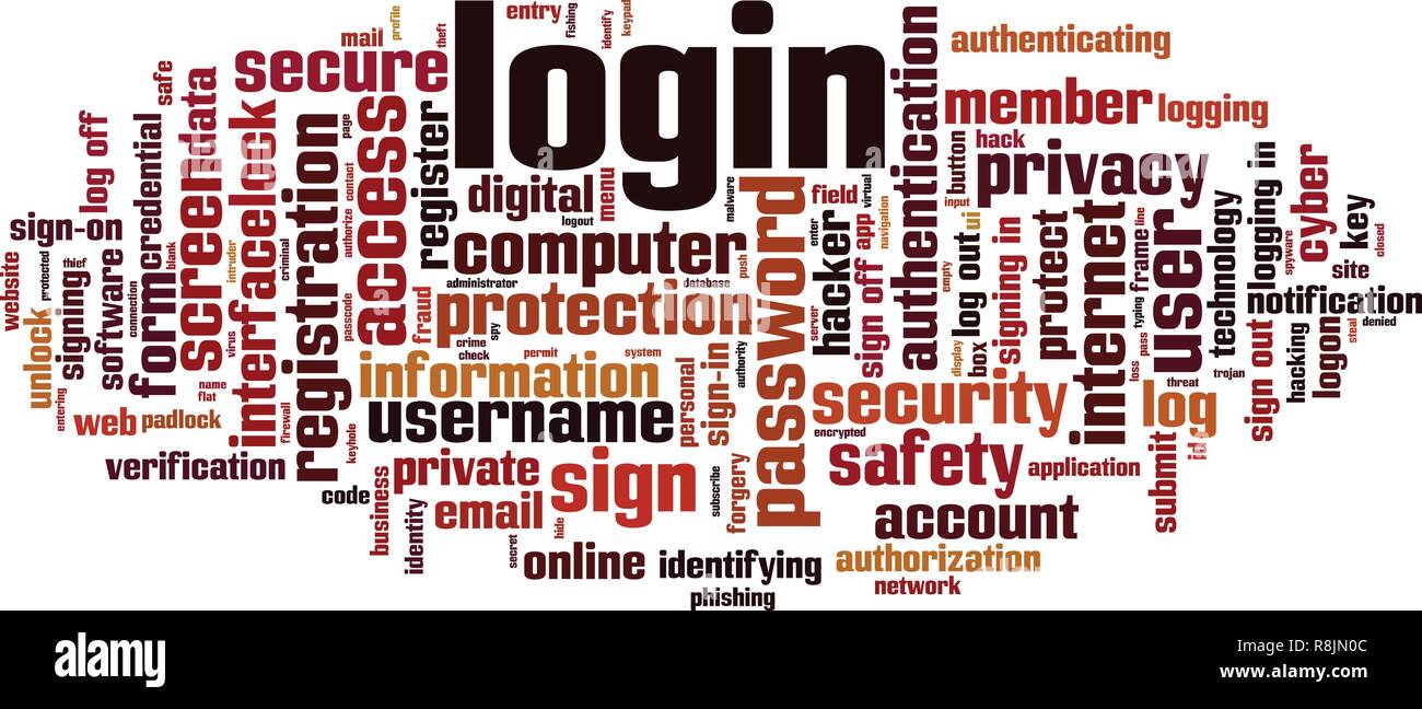 Security concept login on Stock Vector Images - Alamy